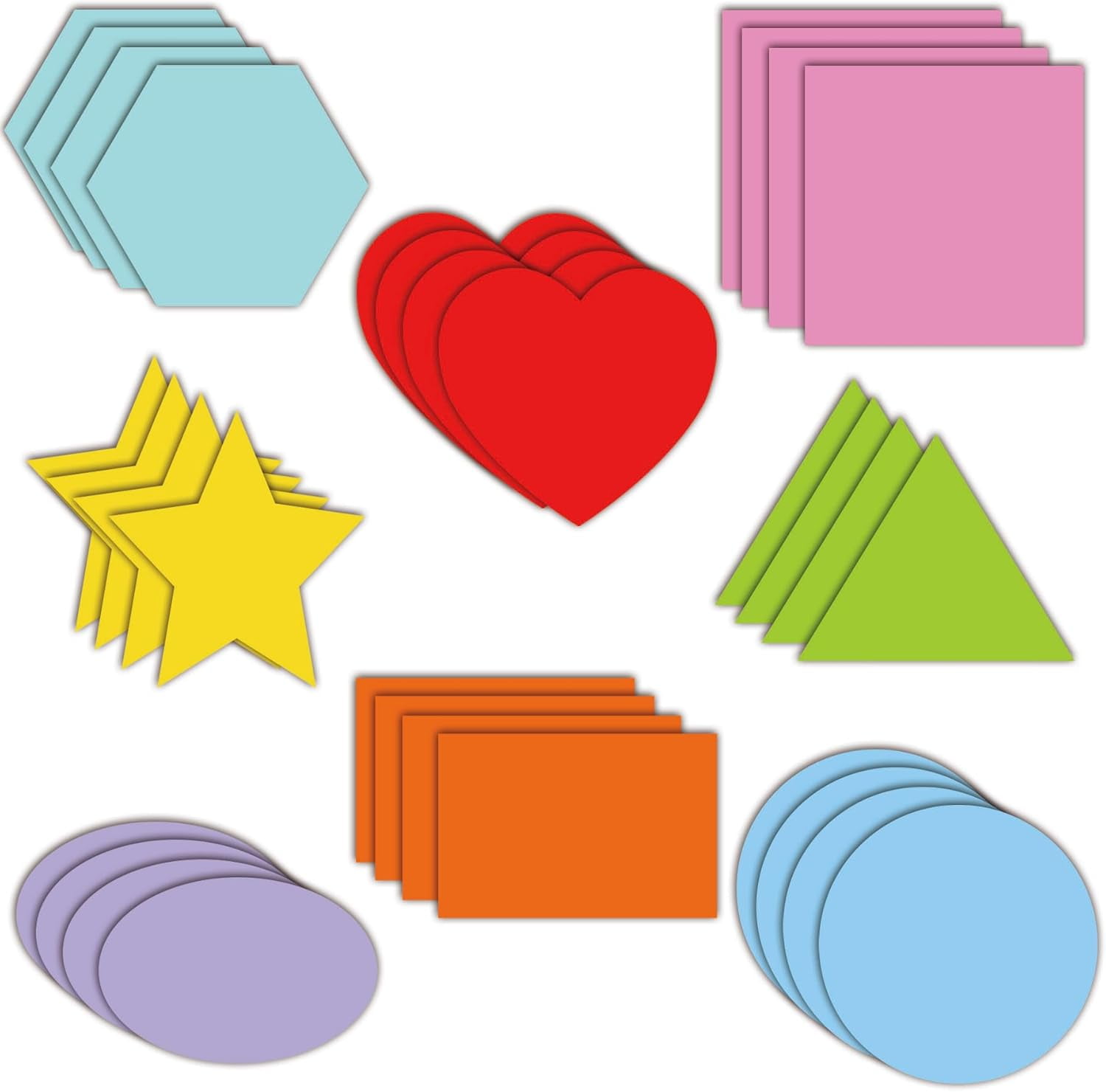 Shapes Math Pattern Play Card Craft Basic Multi-Shaped Color-Coding ...