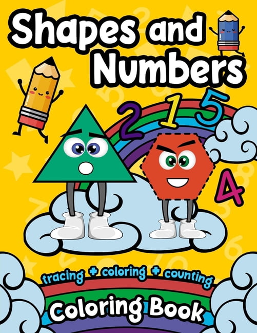 Shapes And Numbers Coloring Book : Tracing, Coloring And counting ...