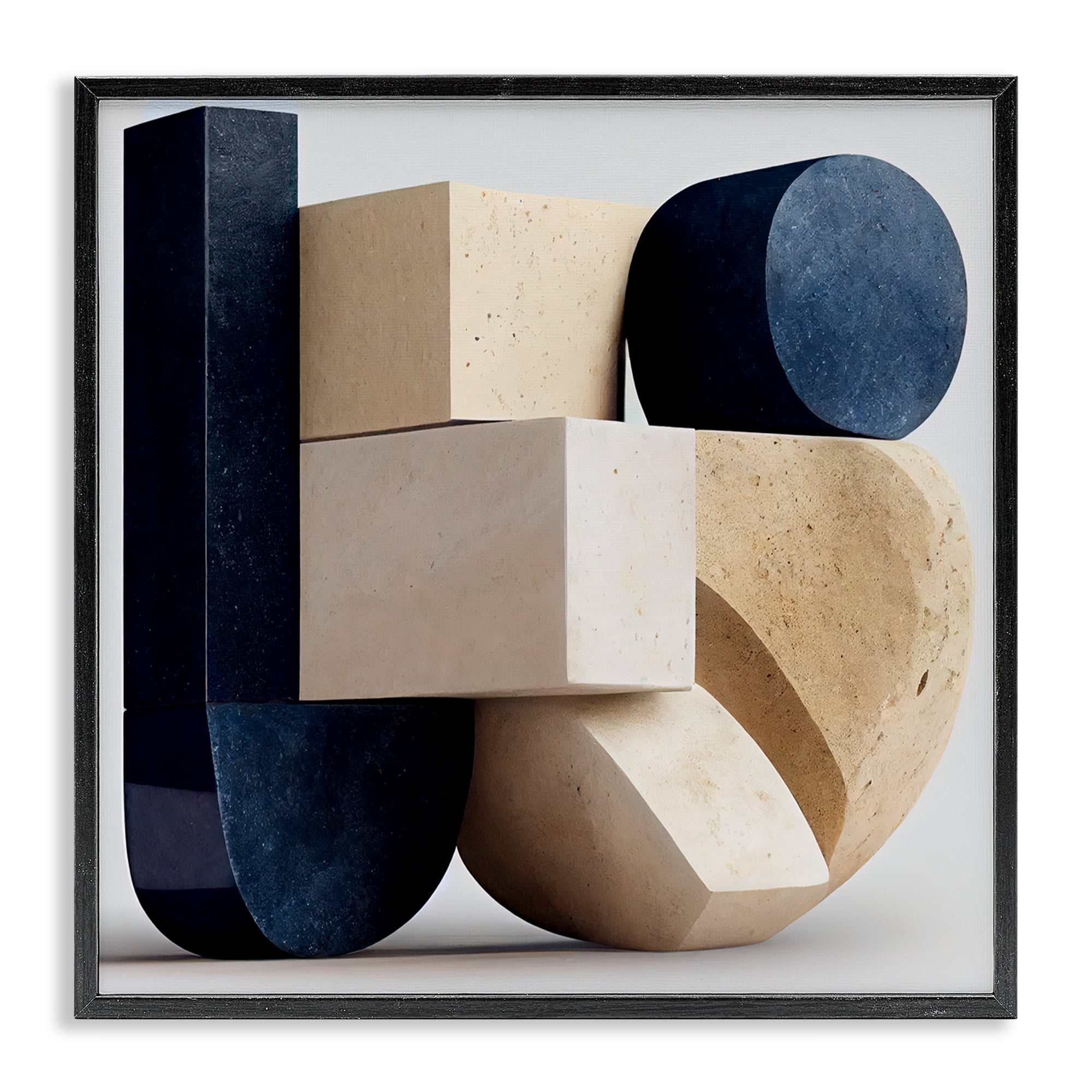 Shapes Of Things Geometric Contour Black Framed Giclee Art, design by ...