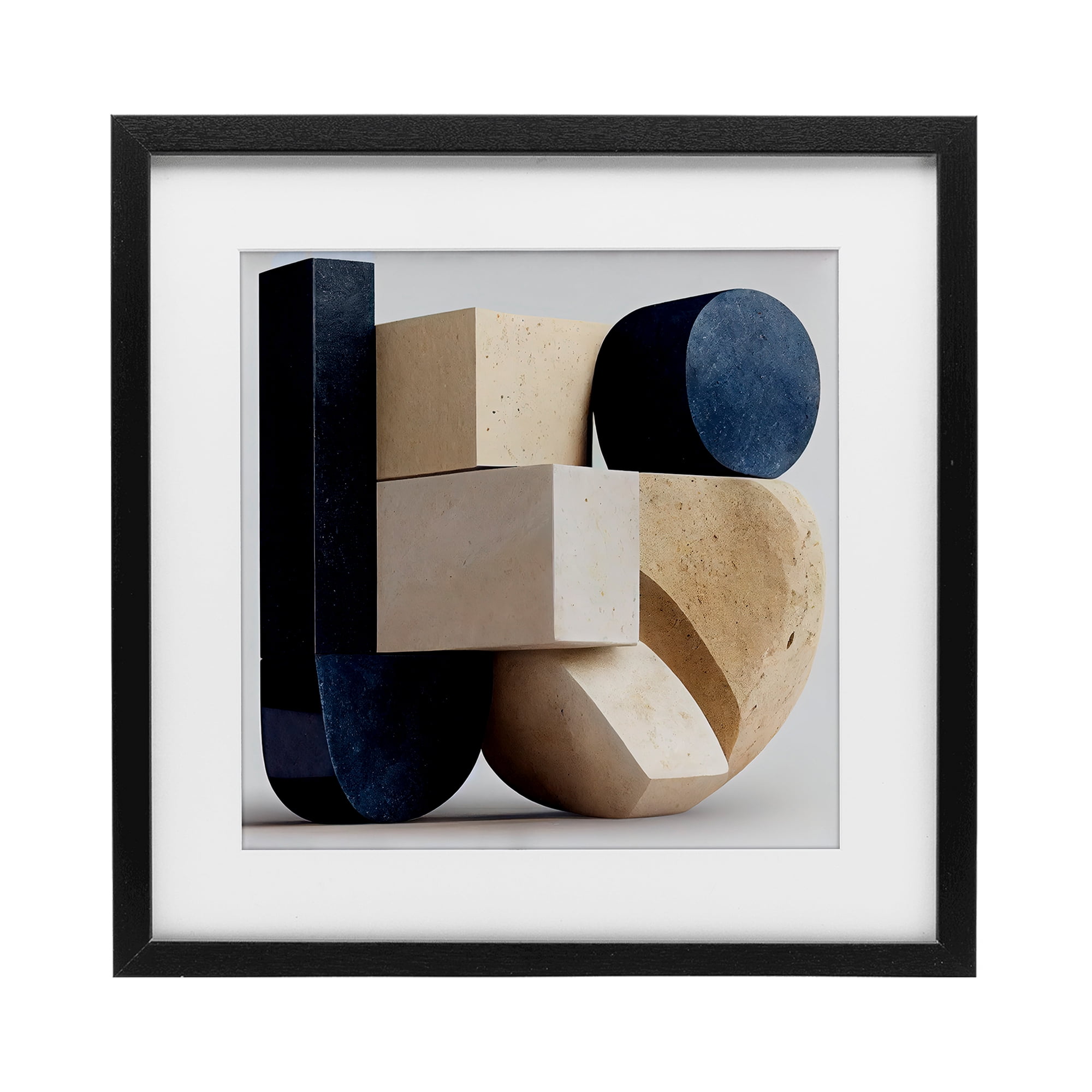 Shapes Of Things Geometric Contour Black Framed Print Under Glass ...