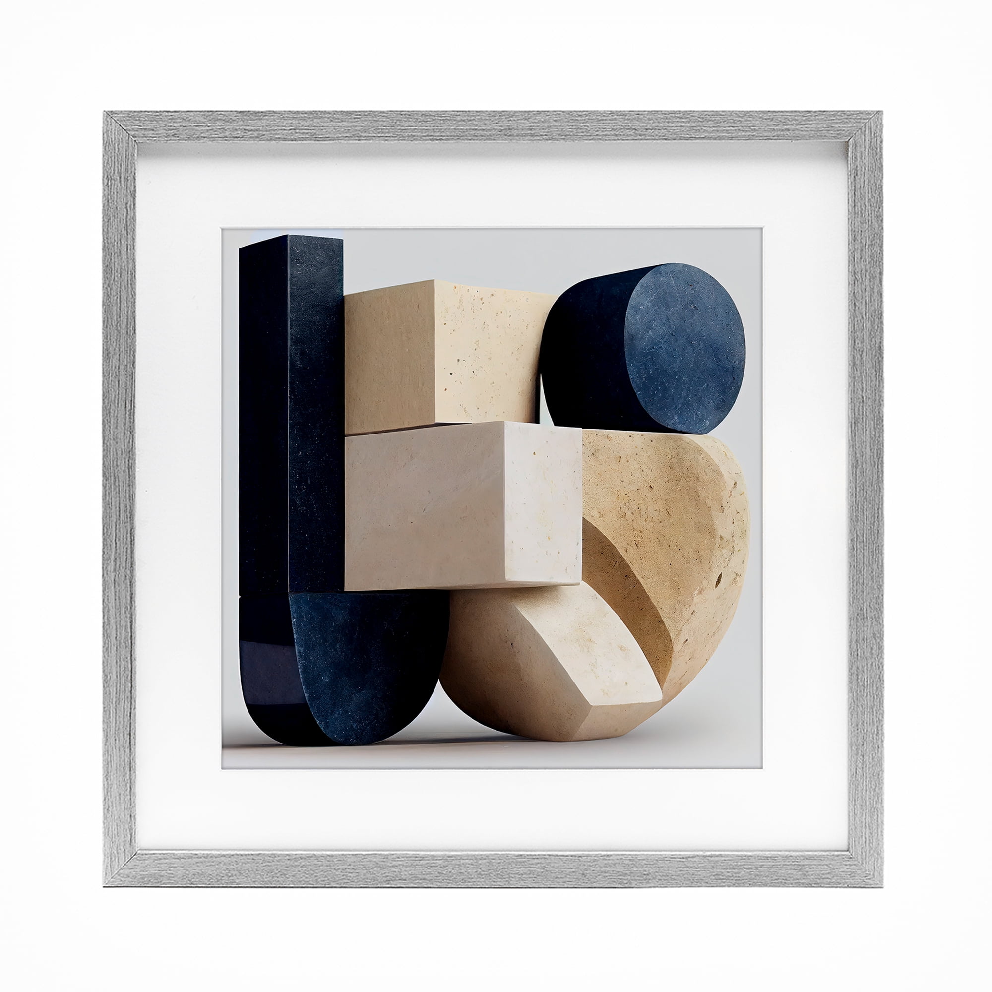Shapes Of Things Geometric Contour Gray Framed Print Under Glass ...