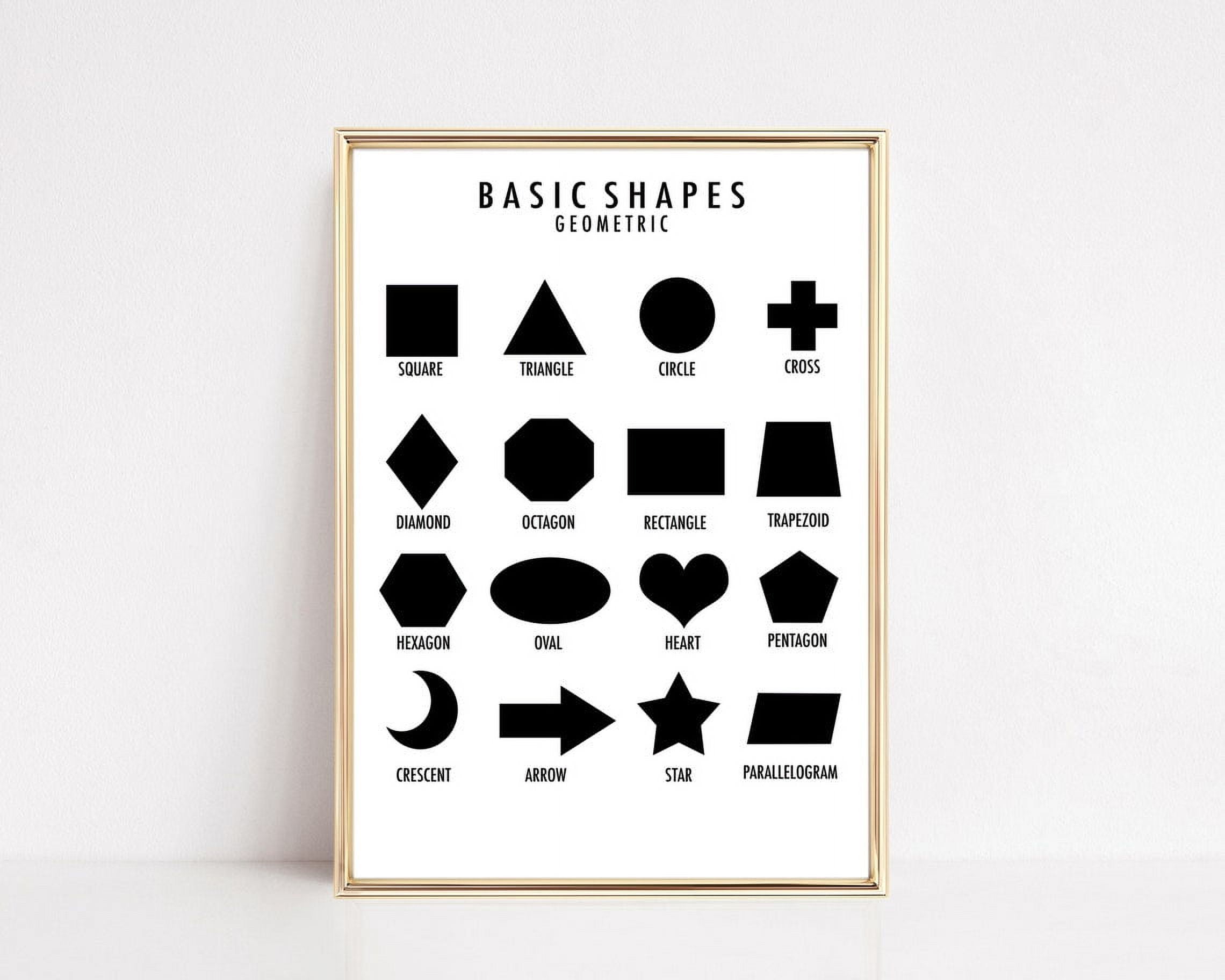 Shapes Poster Neutral Classroom Decor Educational Poster Playroom Decor ...