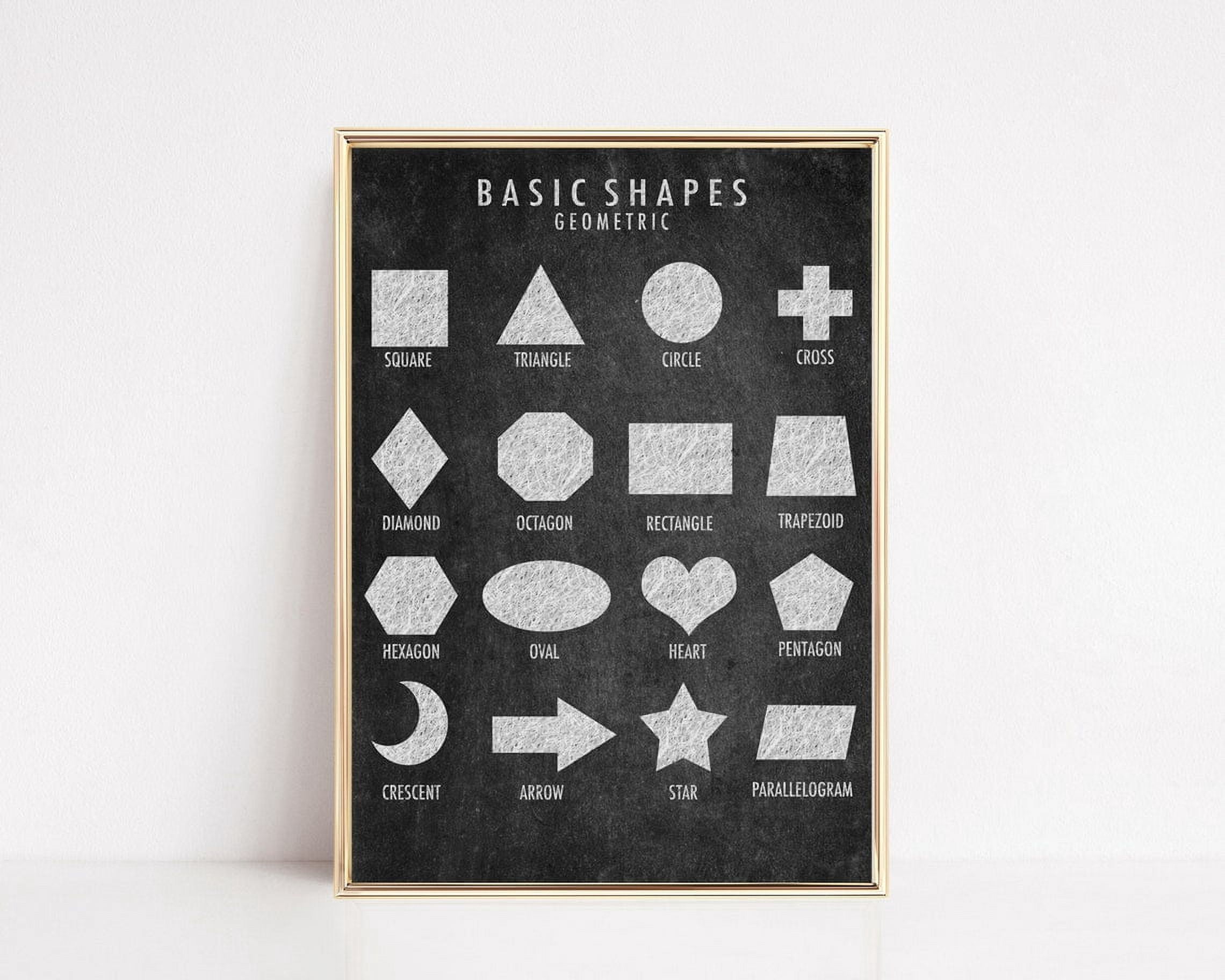 Shapes Poster Neutral Classroom Decor Educational Poster Playroom Decor ...