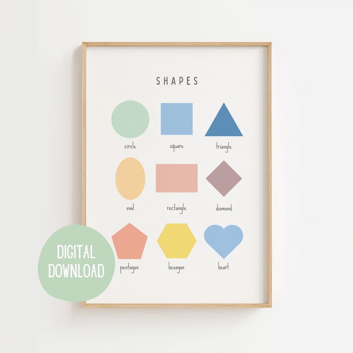 Shapes Poster, Shapes Print, Watercolor Poster, Kids Room Wall Art ...