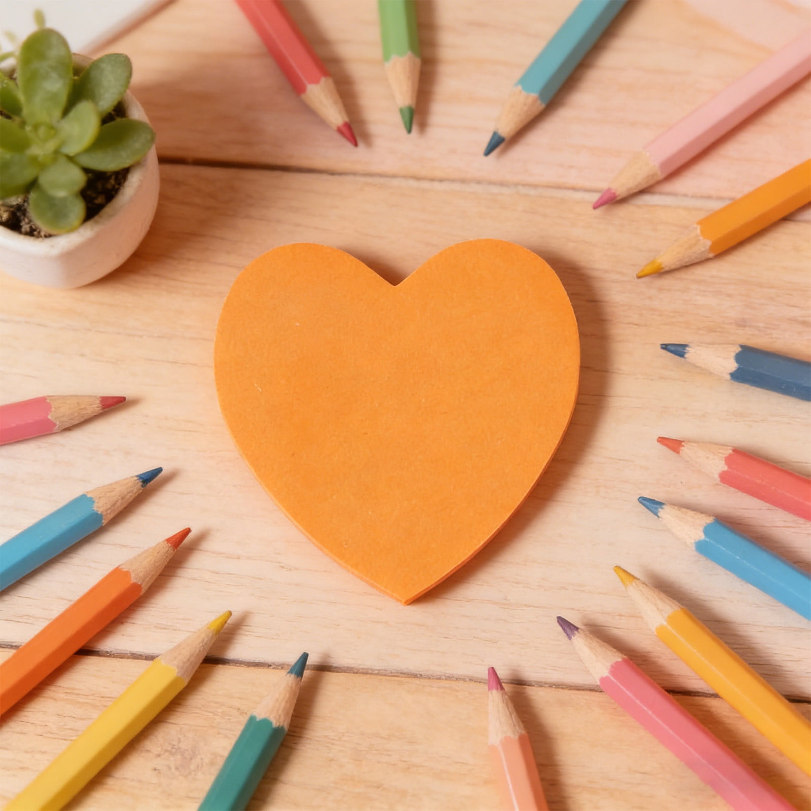 Shapes Sticky Notes,Heart Shape,Fluorescent Collection,Self-Stick Notes ...