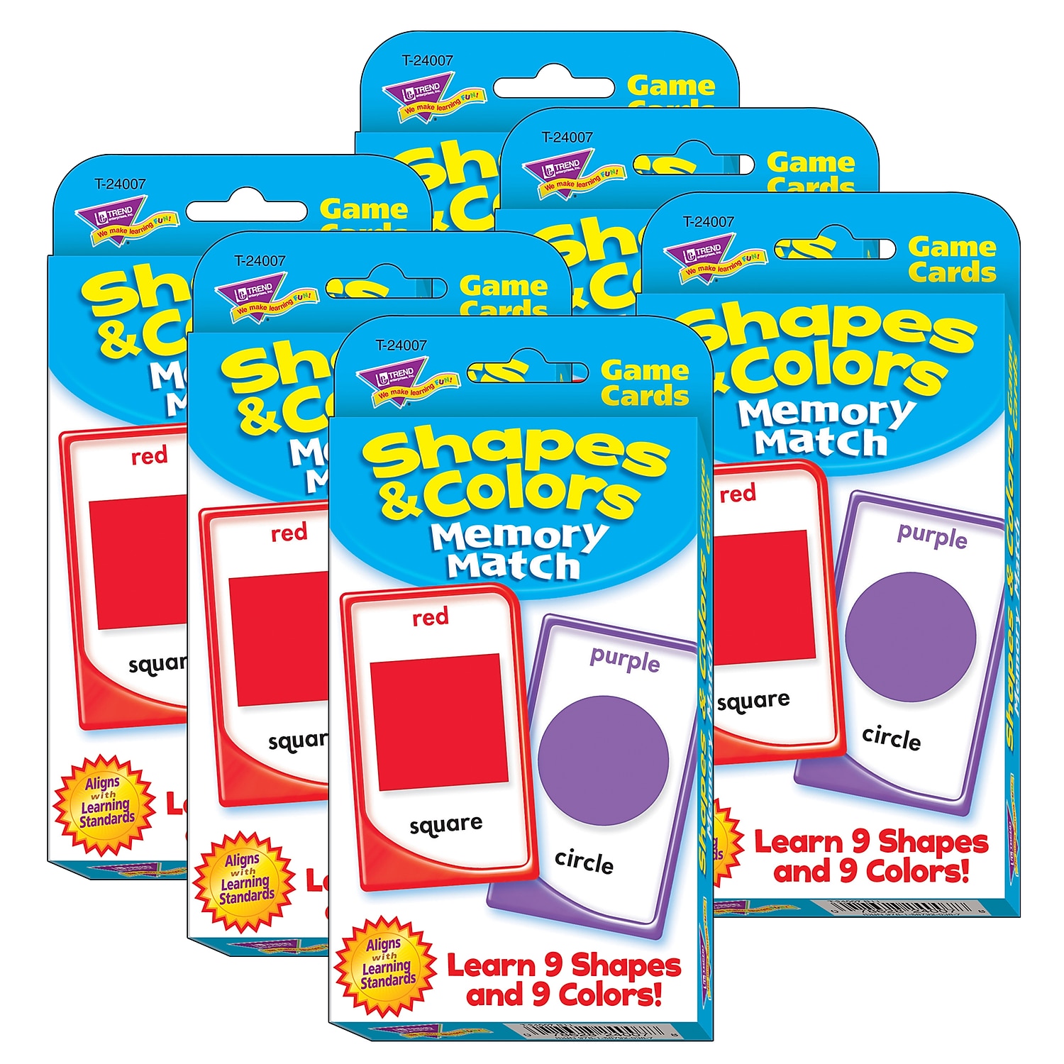 Shapes and Colors Memory Match Challenge Cards, 6 Packs, by TREND ...