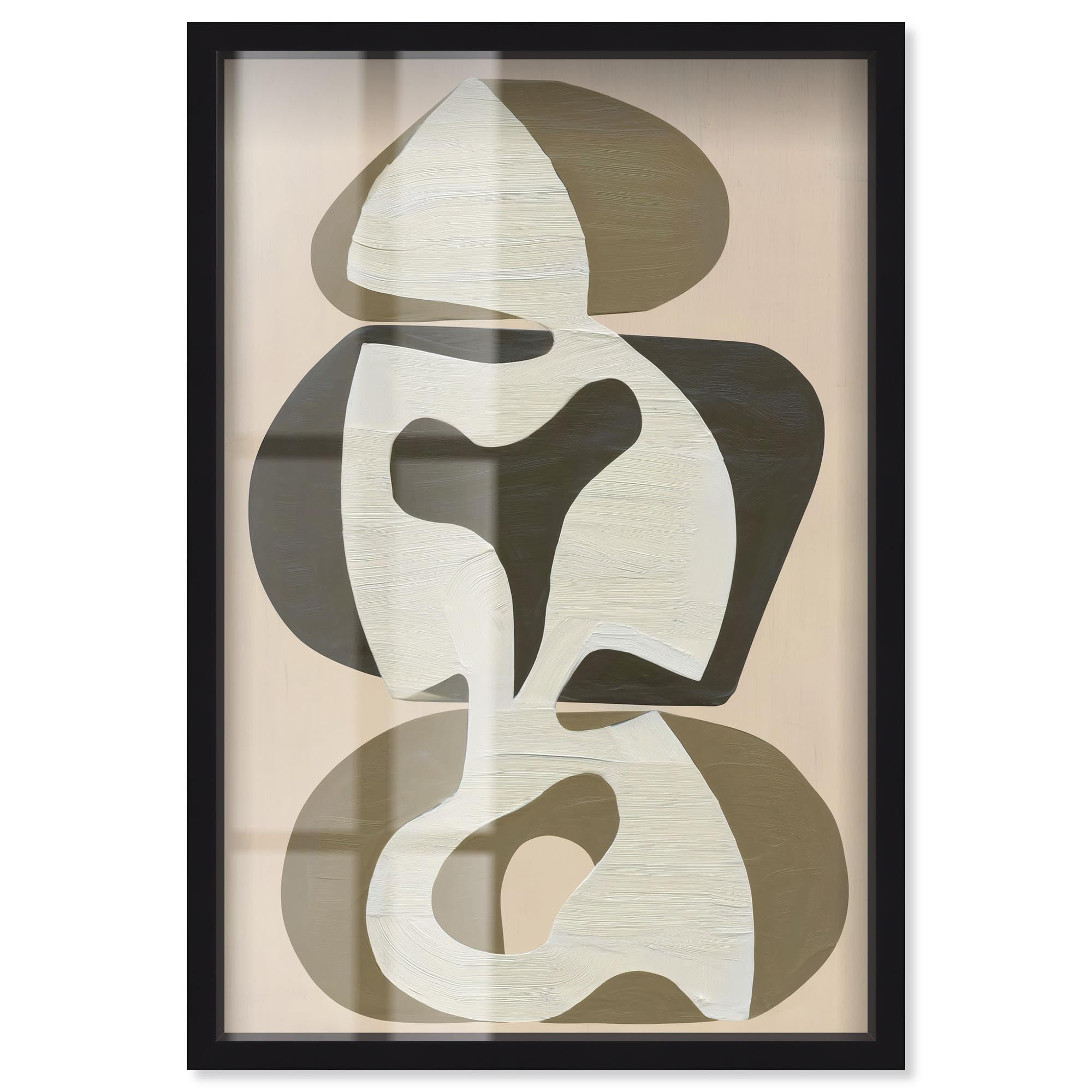 Shapes of Sage II Shadowbox Print Modern Wall Decor by Art Remedy, Black Frame, 36 x 54 ...