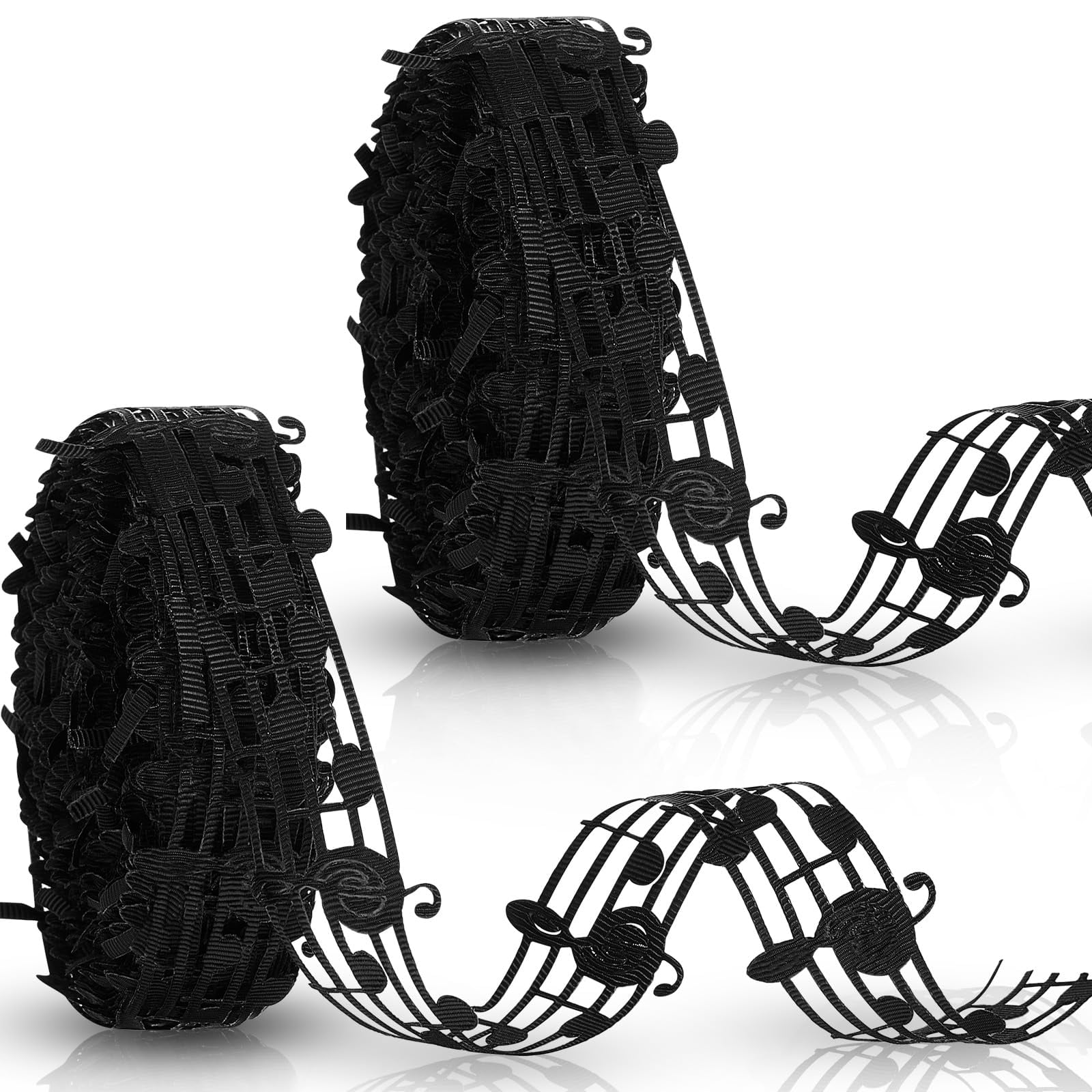 Shappy 20 Yards 28 mm Hollow Music Note Ribbon Musical Grosgrain Engraved Notation Craft Ribbons ...