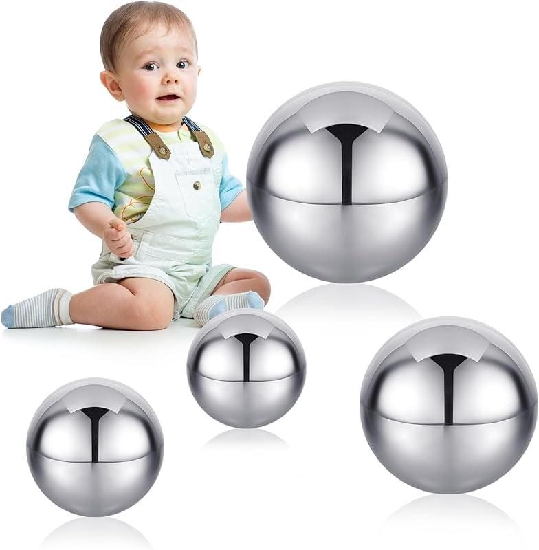 Shappy 4 Pcs Sensory Reflective Balls Stainless Steel Gazing Mirror ...