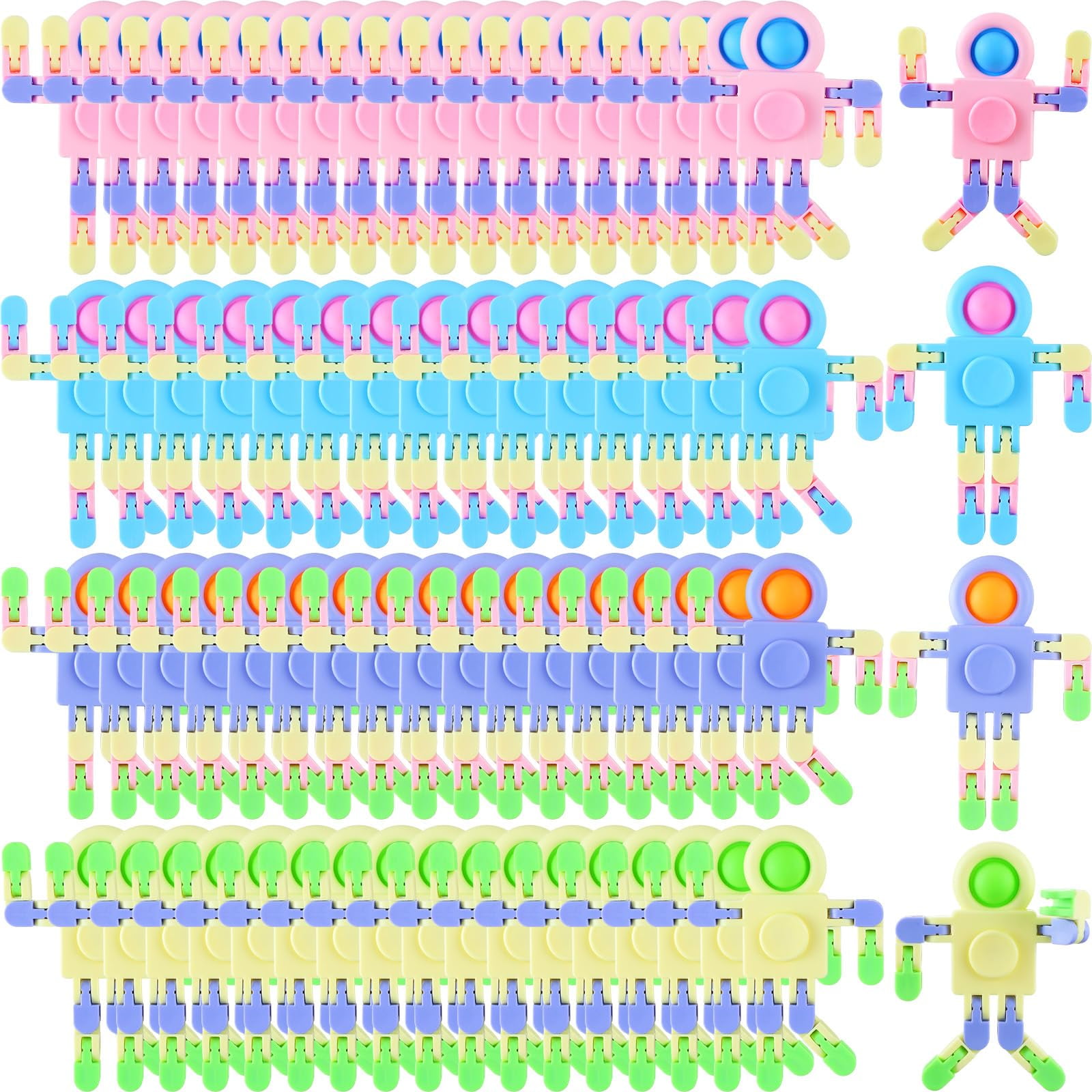 Shappy 72 Pcs Warm Color Fidget Sensory Spinner Toys Transformable ...