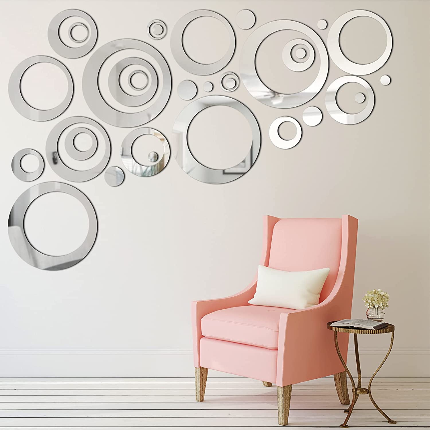 Shappy Removable Wall Mirror Sticker Decal Acrylic Setting for Home ...