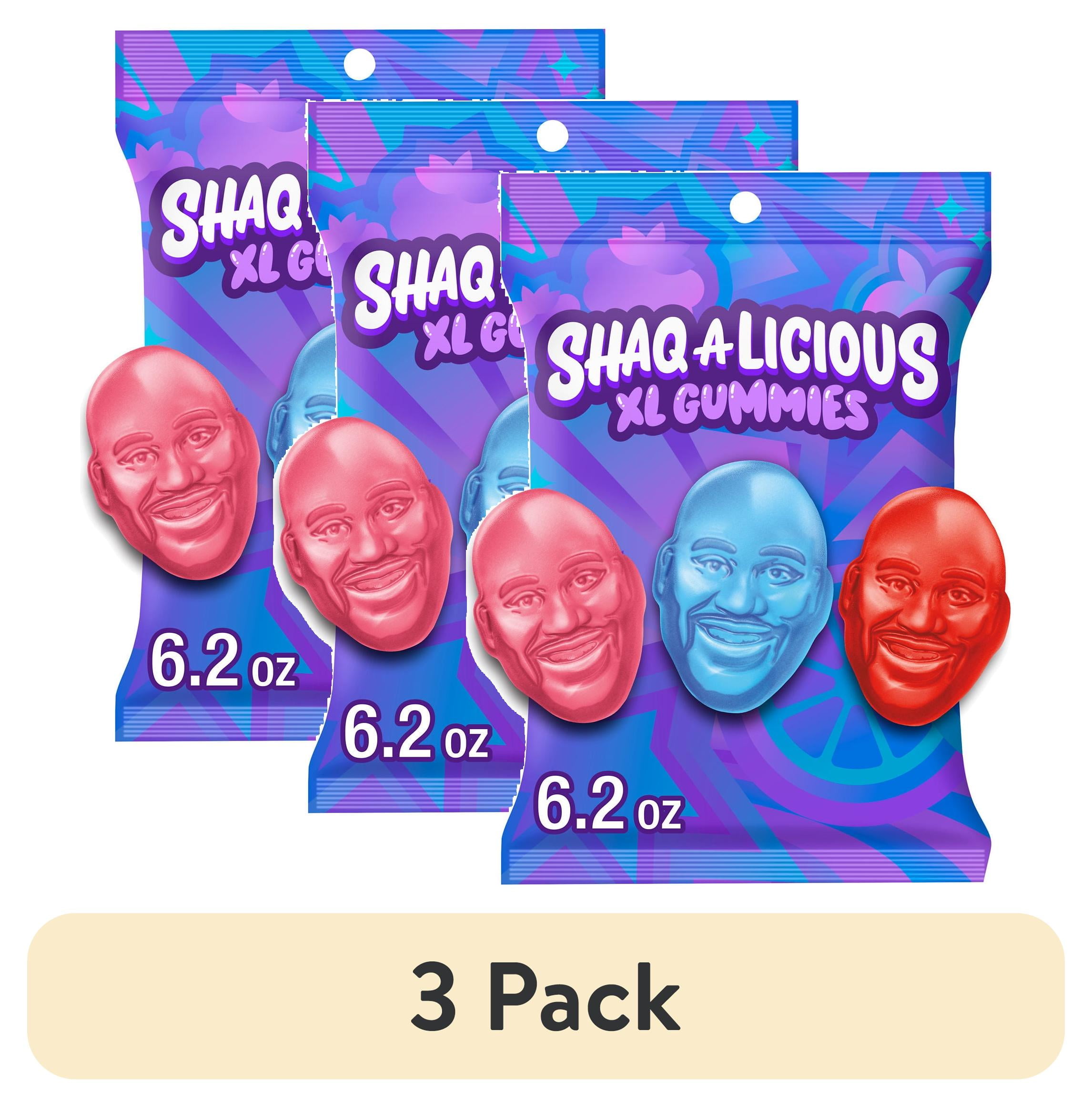 (3 pack) Shaq-A-Licious XL Gummies Original Flavor Chewy Gummy Candy ...