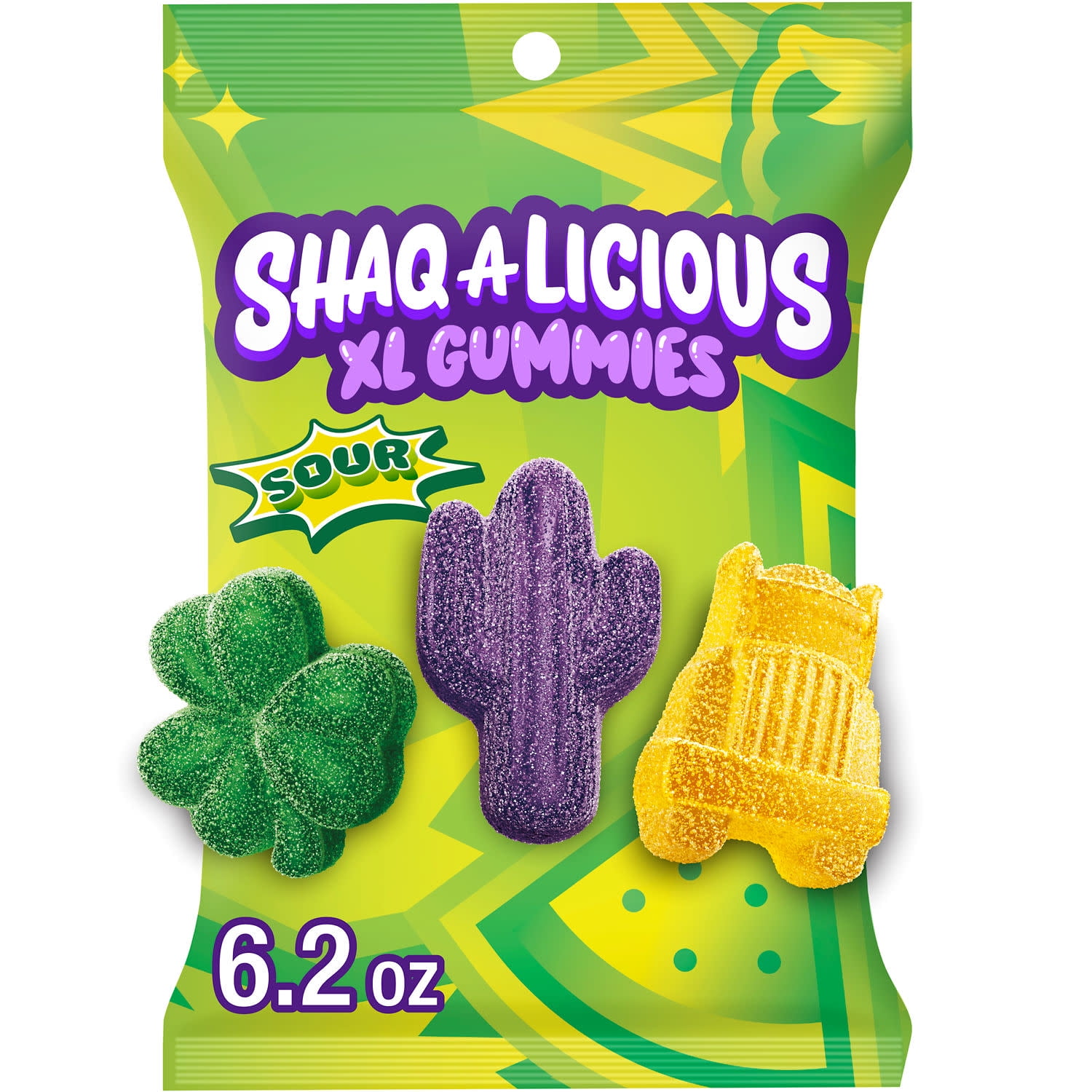 Shaq Sour Chewy Candy Shaquille O'Neal XL Gummies with Sour Fruit ...