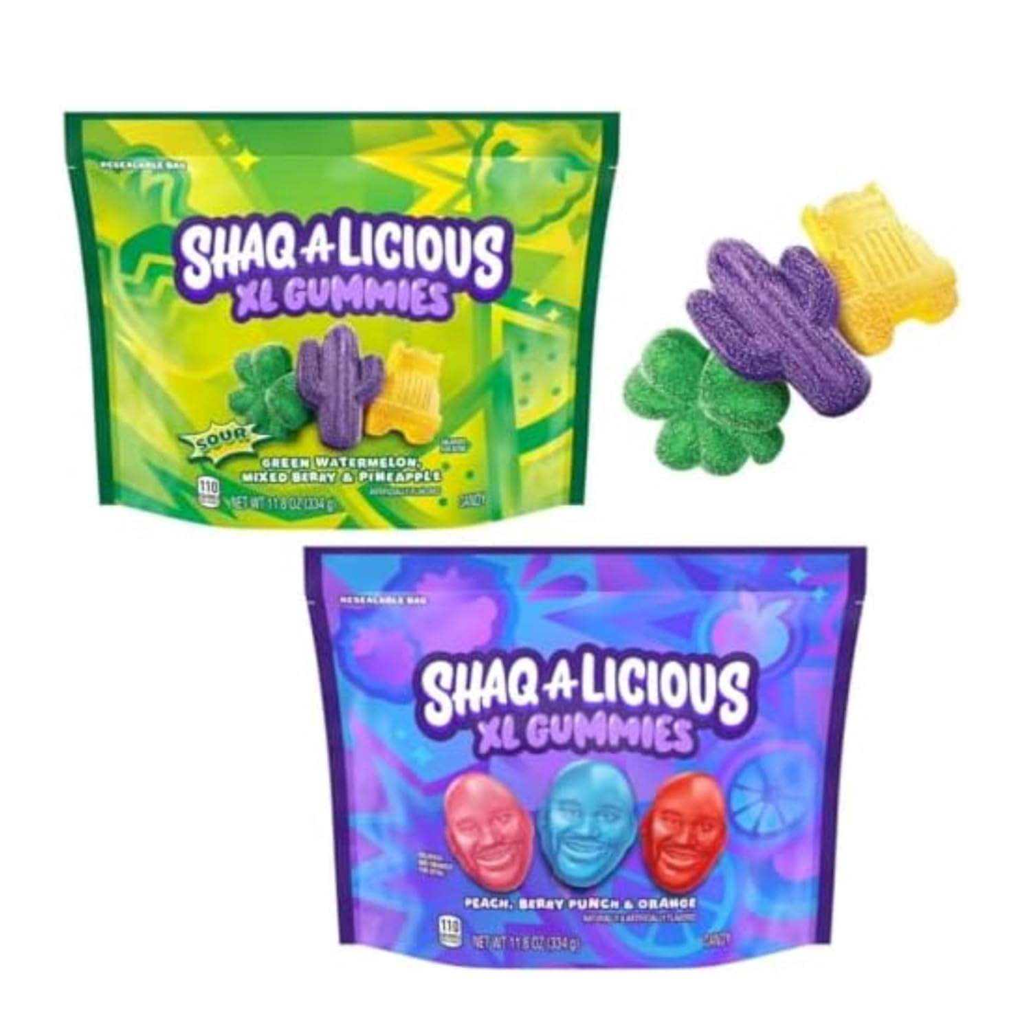 Shaqalicious XL Gummies Variety Pack - Original and Sour Flavors - Pack ...