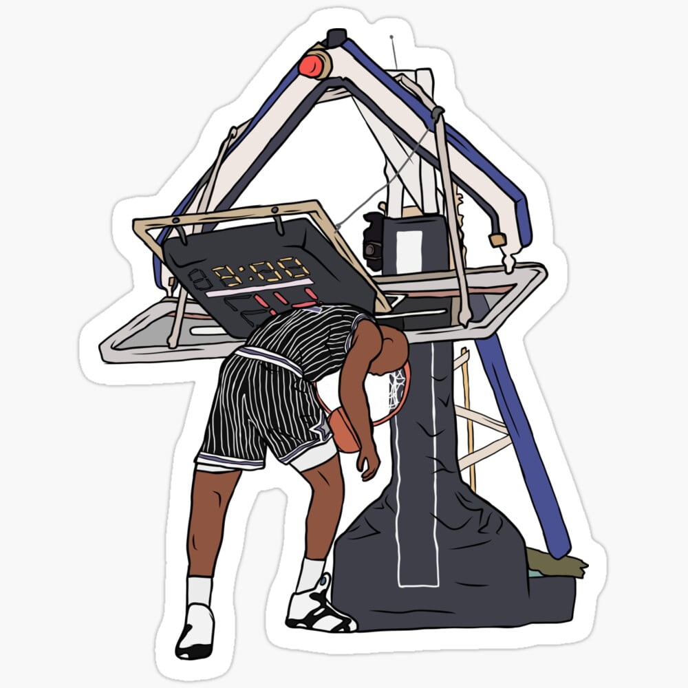 Shaquille O'Neal Broken Backboard Sticker Phone Decal Water Bottle ...