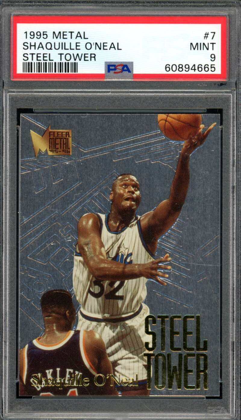 Shaquille O'Neal Card 1995-96 Metal Steel Tower #7 PSA 9 - Walmart.com