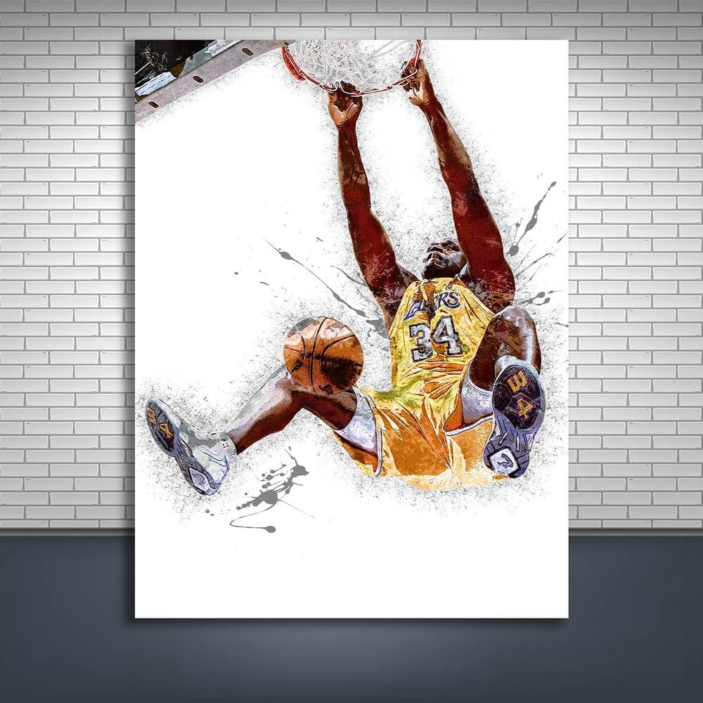 Shaquille O'Neal Dunk Poster, Los Angeles basketball team, sport poster ...