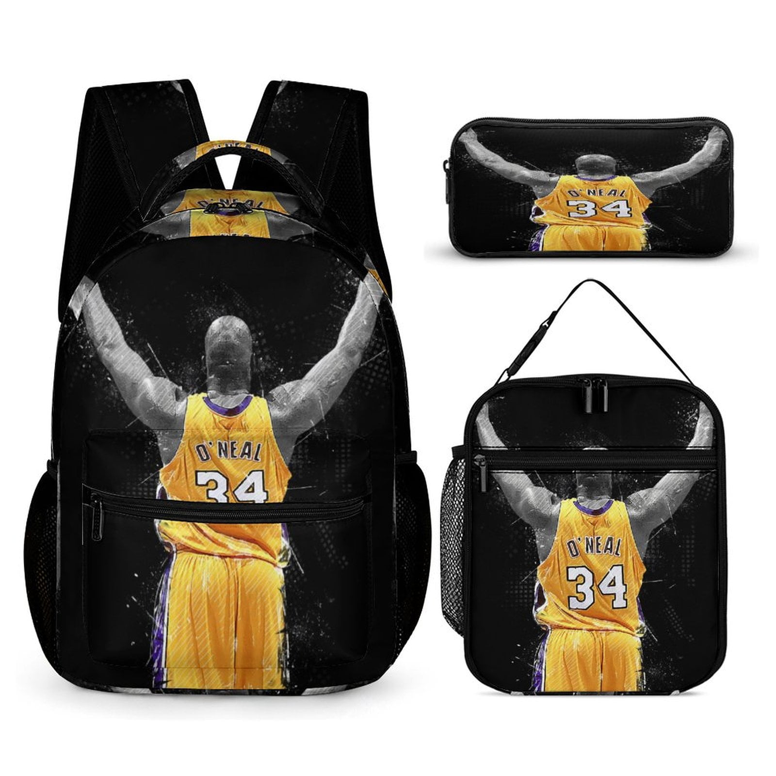 Shaquille O Neal Mate 3 Piece Backpack Set Anime Casual Daypack with ...