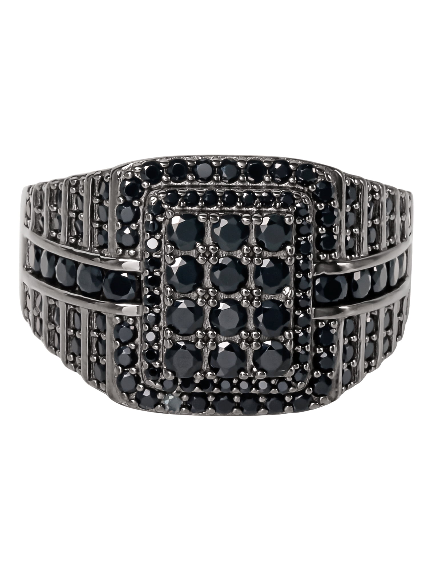 Shaquille O'Neal Men's Black Plated Sterling Silver CZ Ring - Walmart.com