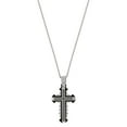 Shaquille O'Neal Men's Simulated Diamond Two Tone Stainless Steel Cross ...