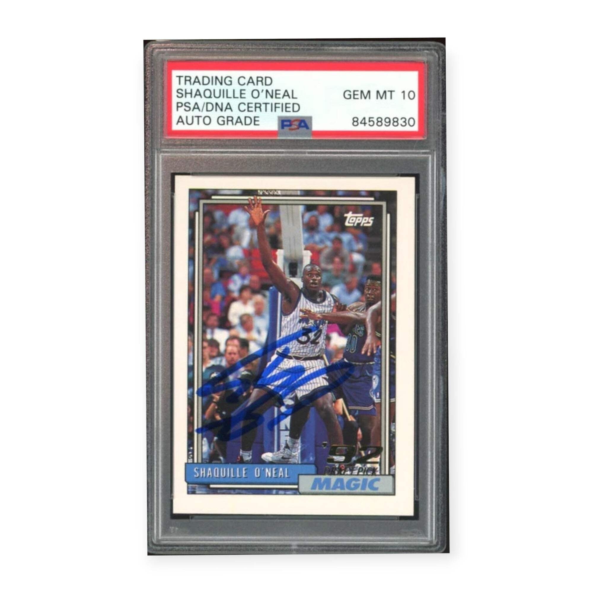 Shaquille O'Neal On Card Autographed 1992 Topps RC Rookie PSA 10 Auto ...