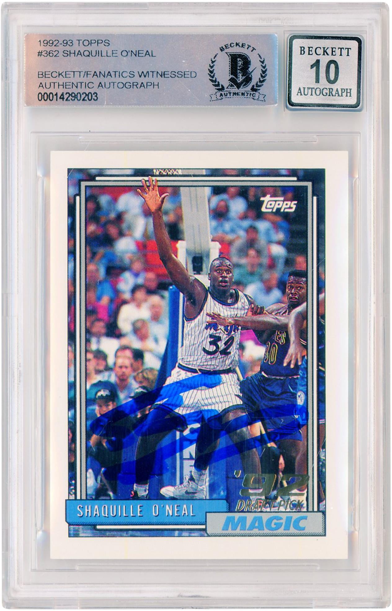 Shaquille O'Neal Orlando Magic Autographed 1992-93 Topps #362 Beckett ...