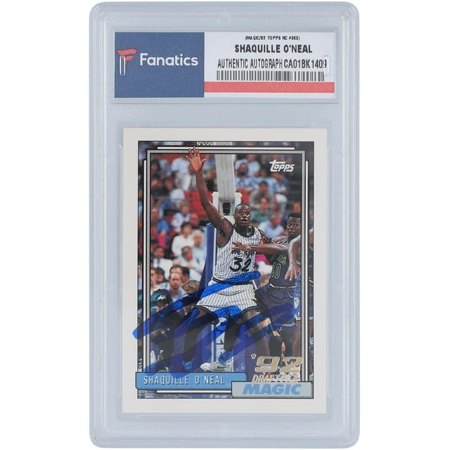Shaquille O'Neal Orlando Magic Autographed 1992 Topps RC #362 Card ...