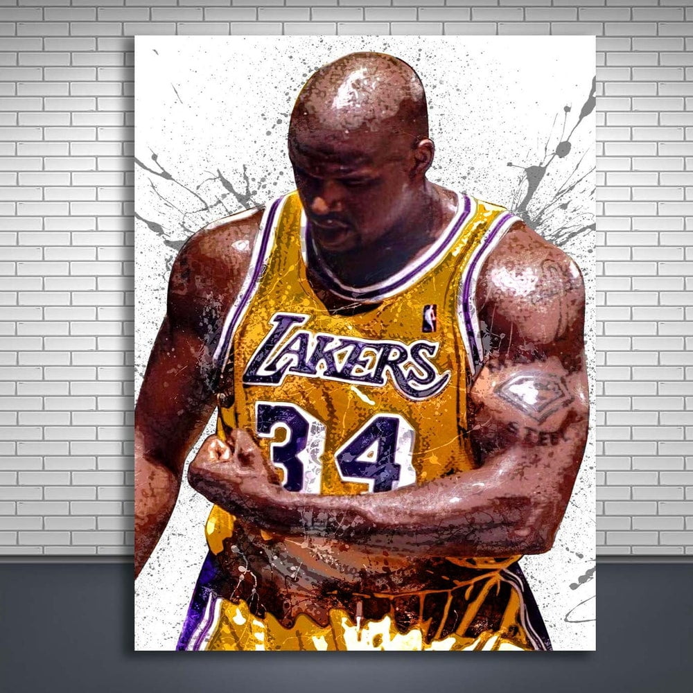Shaquille O'Neal Poster, Los Angeles basketball team, sport poster, Man ...