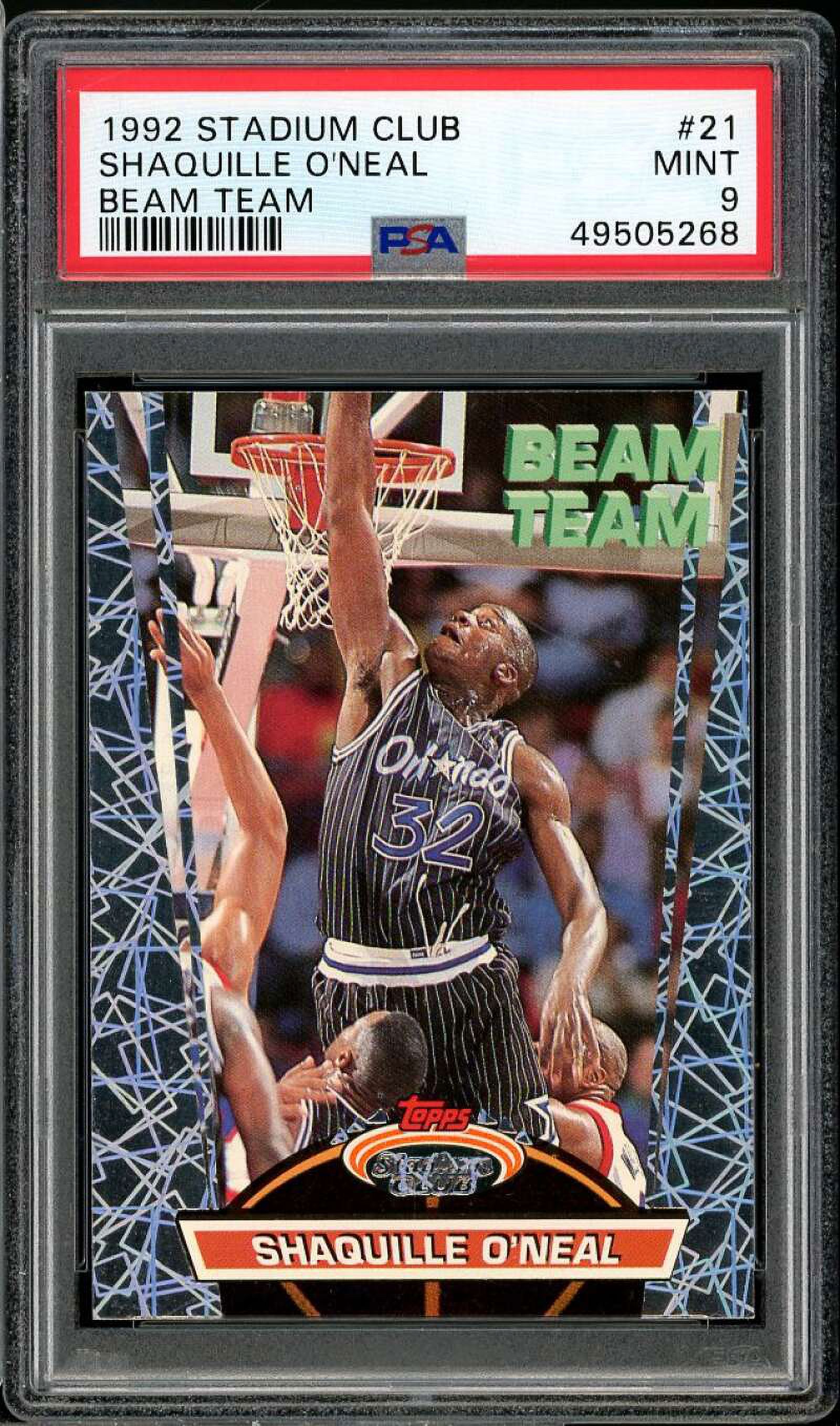 Shaquille O'Neal Rookie Card 1992-93 Stadium Club Beam Team #21 PSA 9 - Walmart.com