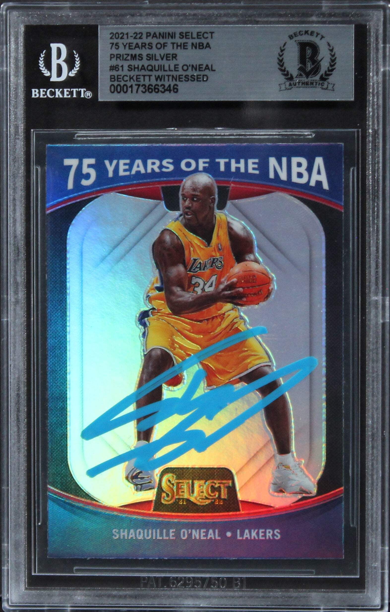 Shaquille O'Neal Signed 2021 Panini 75 Yrs NBA Prizms Silver #61 Card ...