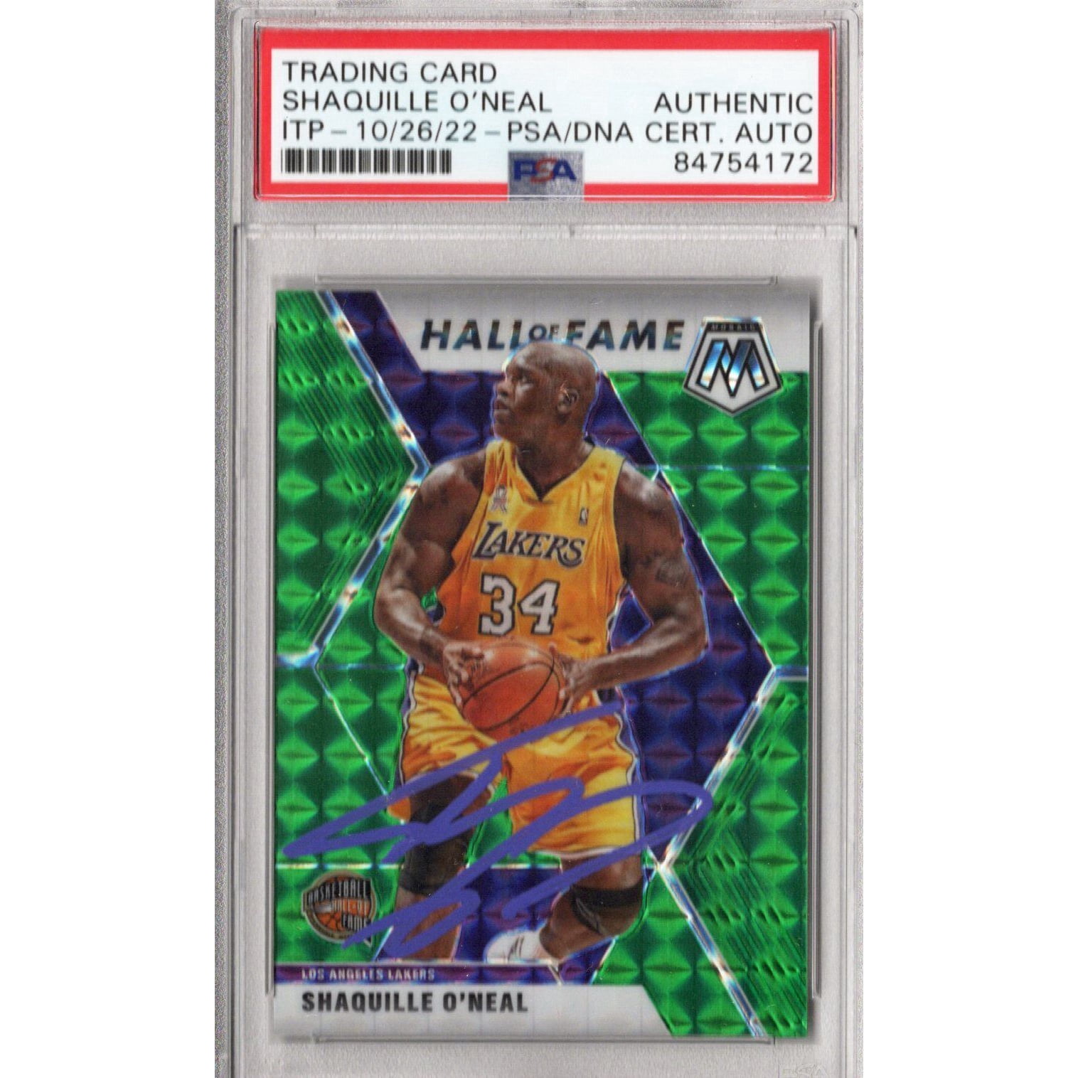 Shaquille O'Neal Signed Lakers Encapsulated 2019-20 Panini Card PSA ITP ...
