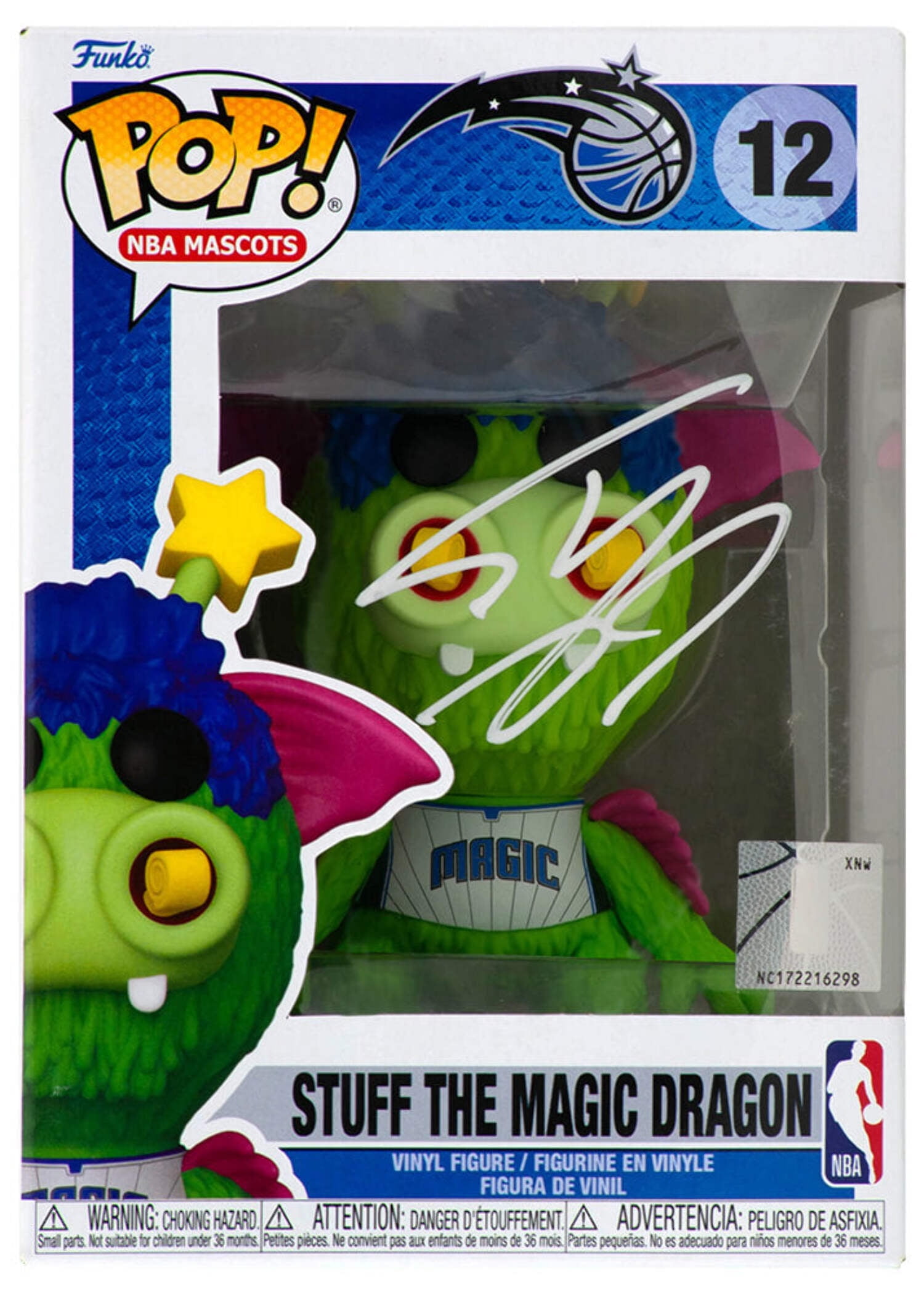 Shaquille O'Neal Signed Orlando Magic Stuff The Magic Dragon NBA Mascot ...