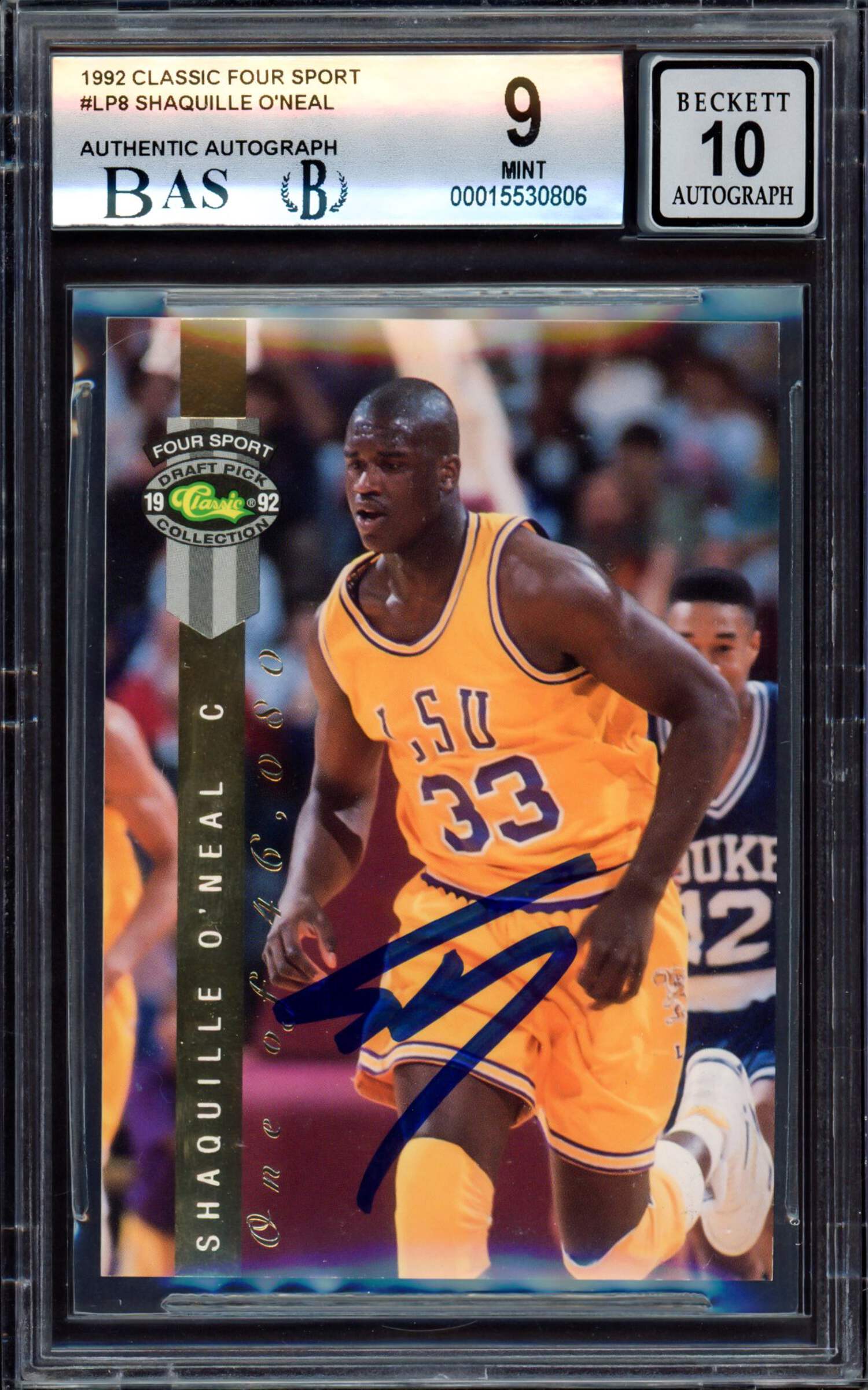Shaquille "Shaq" O'Neal Autographed 1992-93 Classic Four Sport Rookie ...