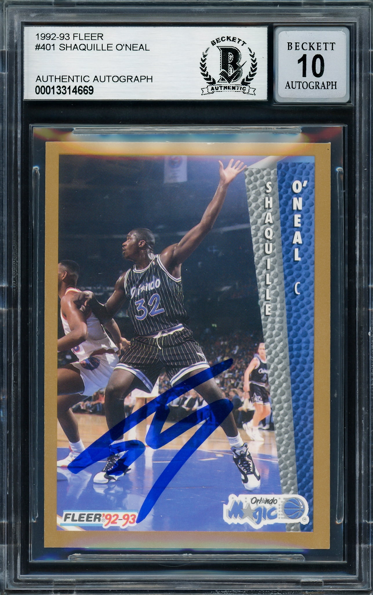 Shaquille Shaq O'Neal Autographed 1992-93 Fleer Rookie Card #401 ...