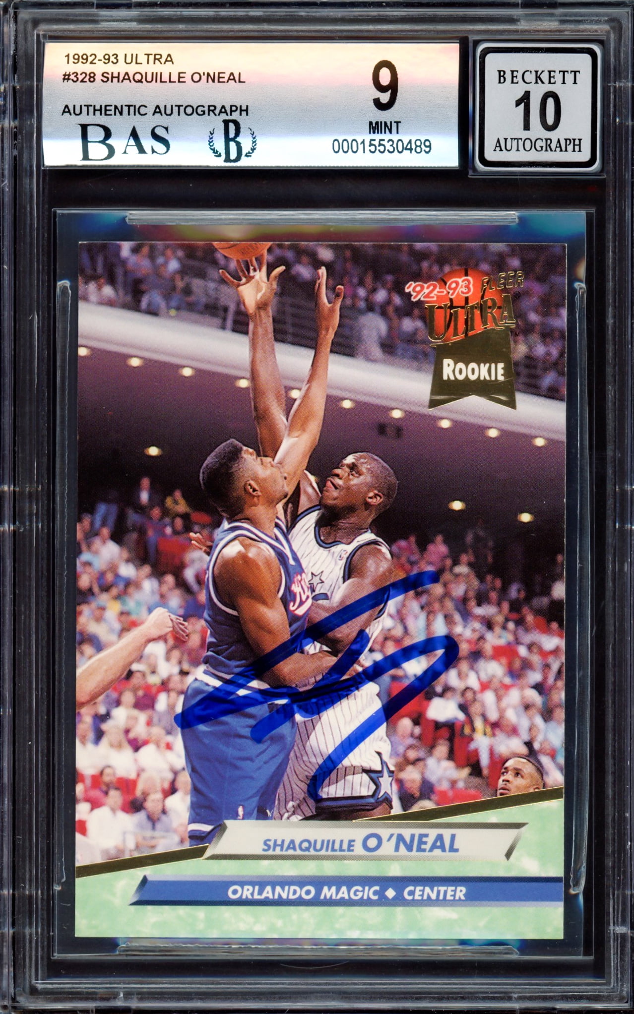 Shaquille "Shaq" O'Neal Autographed 1992-93 Fleer Ultra Rookie Card ...