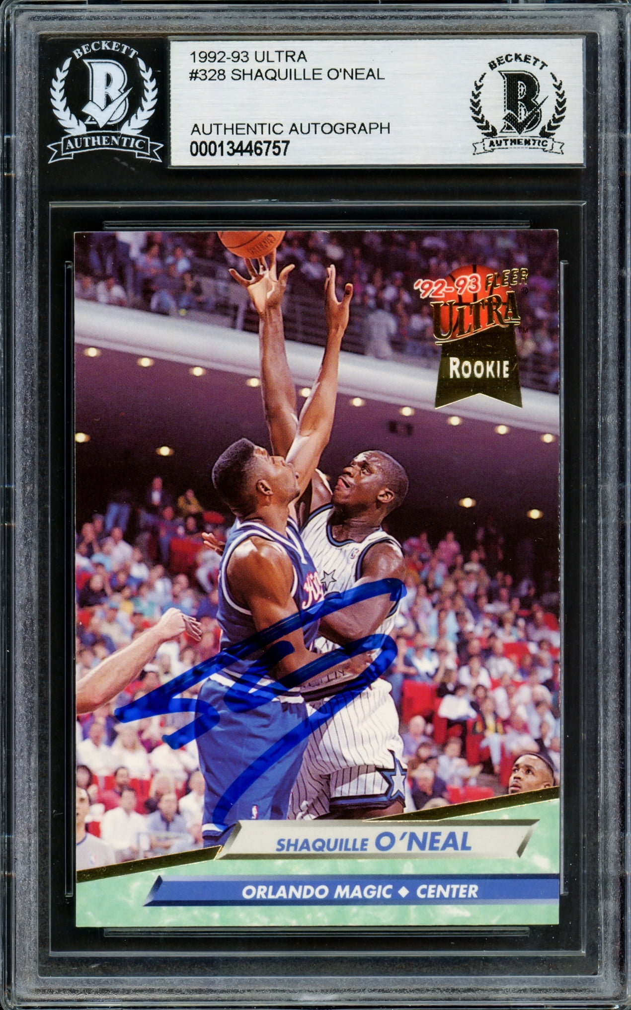 Shaquille Shaq O'Neal Autographed 1992-93 Fleer Ultra Rookie Card #328 ...