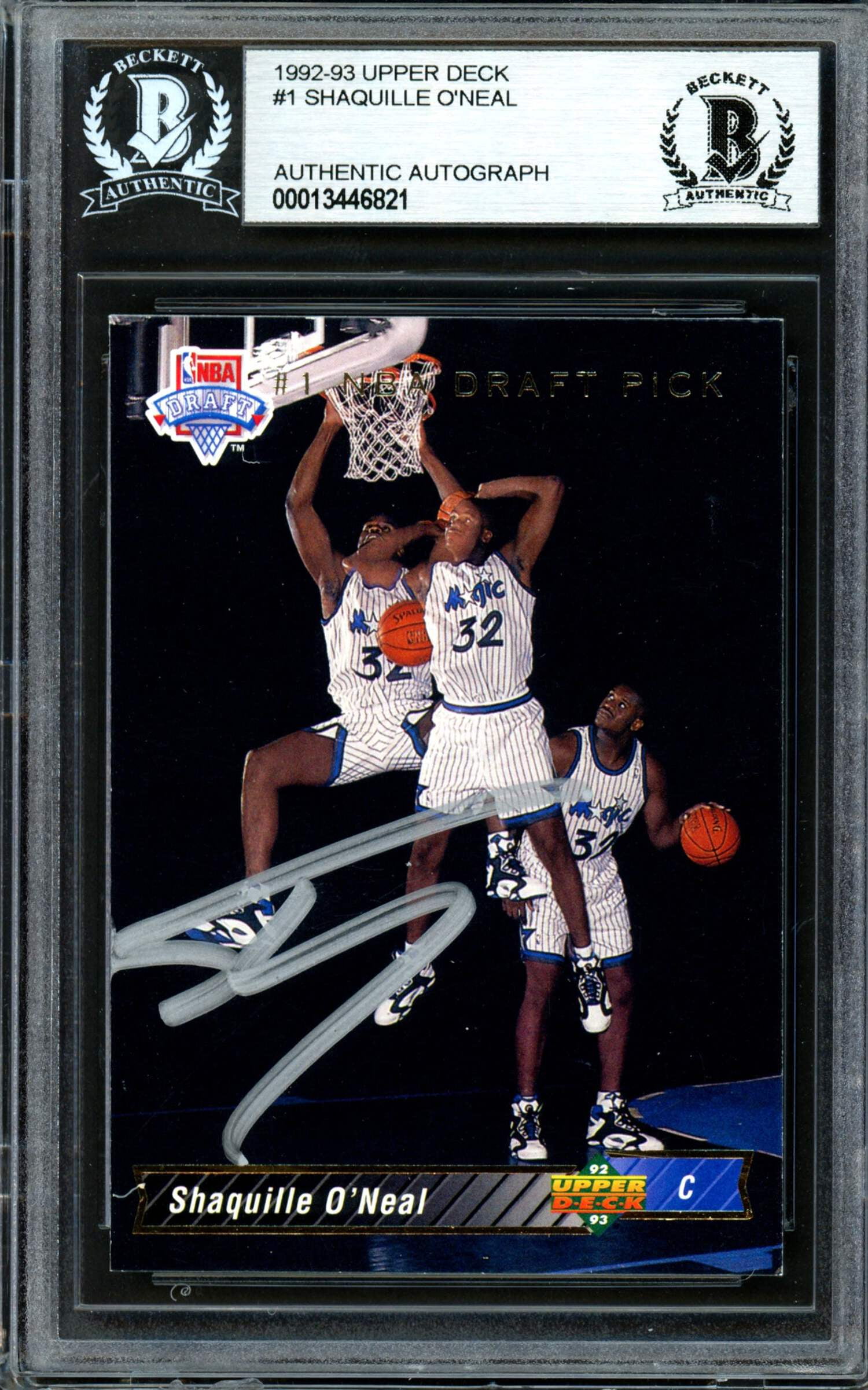 Shaquille Shaq O'Neal Autographed 1992-93 Upper Deck Rookie Card #1 ...
