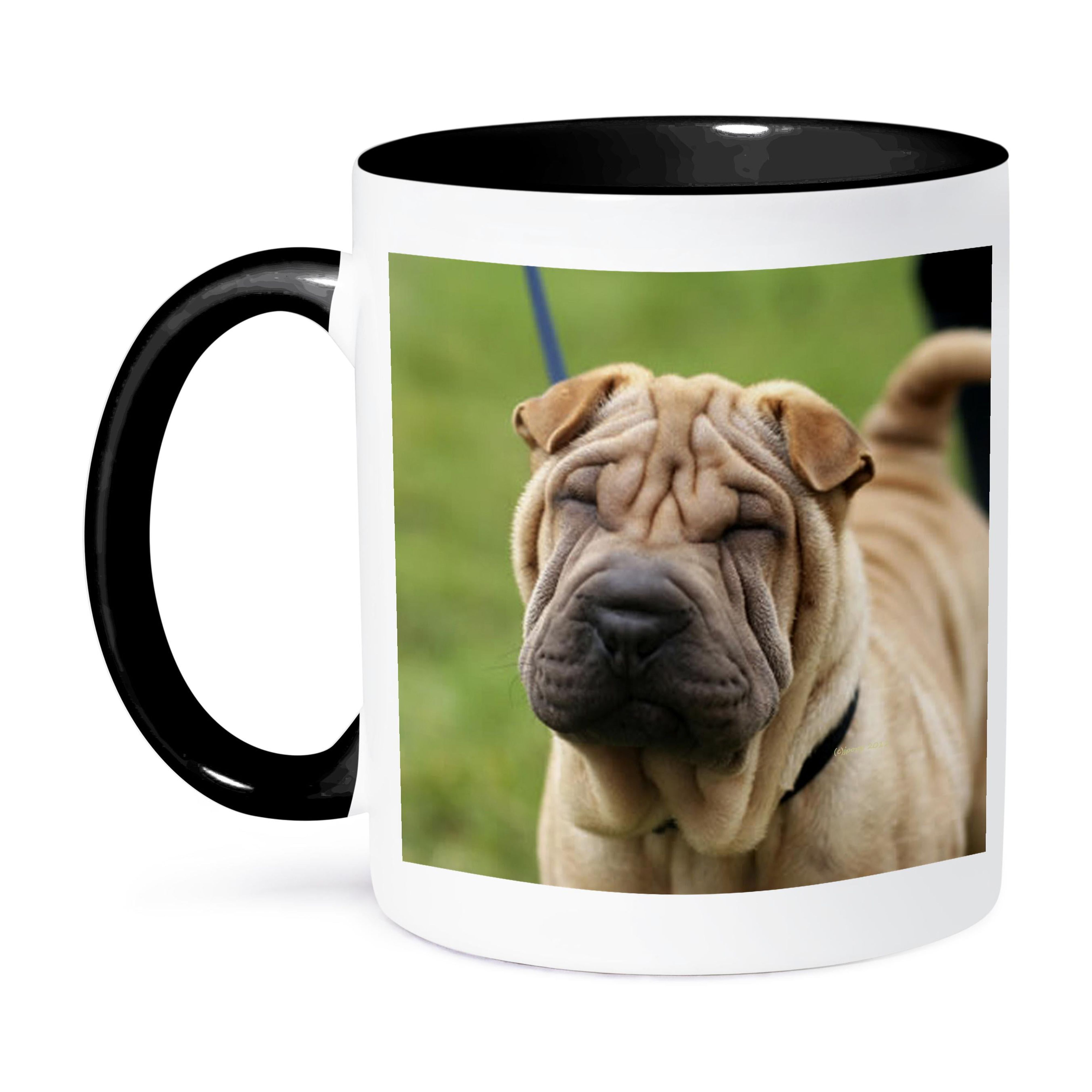 Shar Pei , 15oz Two-Tone Black Mug - Walmart.com