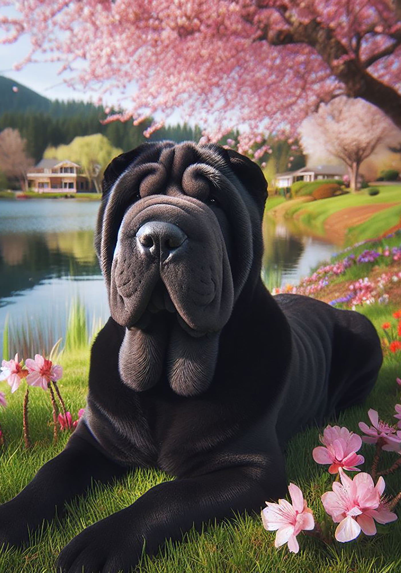 Shar Pei Black - Best of Breed DCR Spring House Flag - Walmart.com