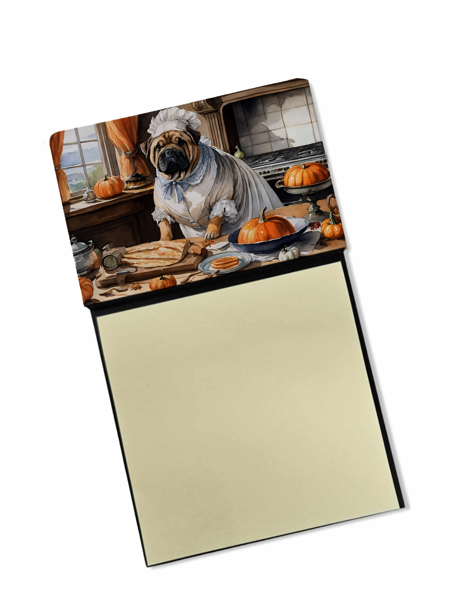 Shar Pei Fall Kitchen Pumpkins Sticky Note Holder 3.25 in x 5.25 in ...