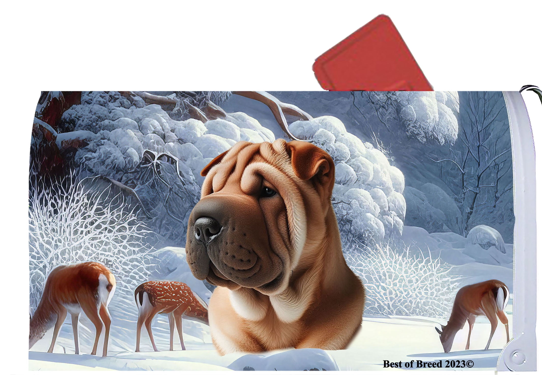 Shar Pei Fawn - Best of Breed Winter Wonderland Dog Breed Mail Box ...