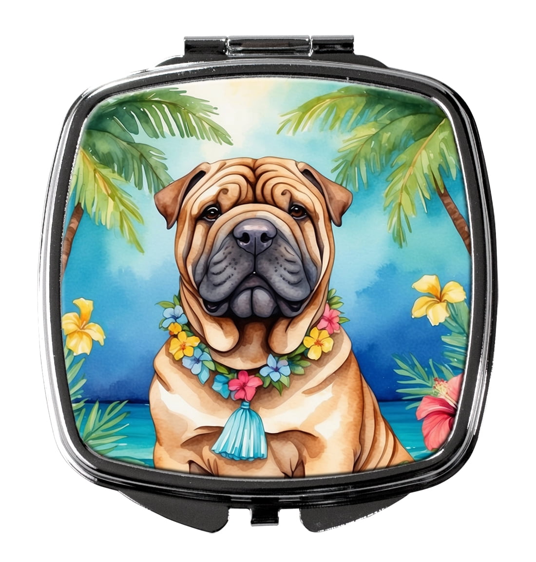 Caroline's Treasures Shar Pei Compact Mirror Silvertone Artwork for ...