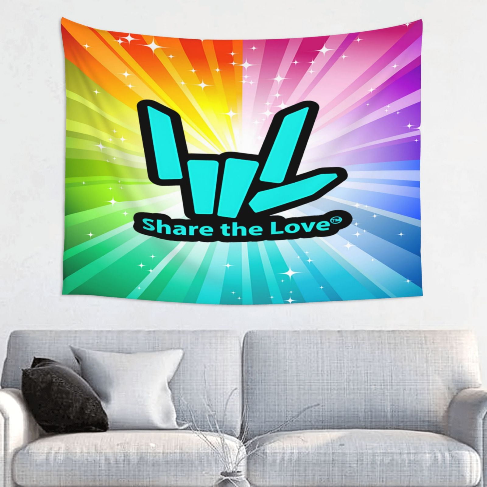 Share The Lo-ve Tapestry Kawaii Tapestry Room Decor Aesthetic Cute Room ...