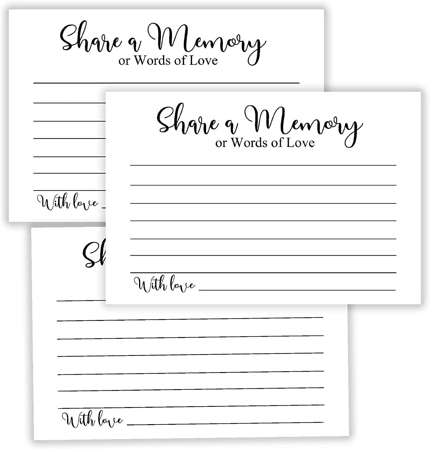 Share a Memory Cards, Funeral Guest Book, Memory Card for Celebration ...