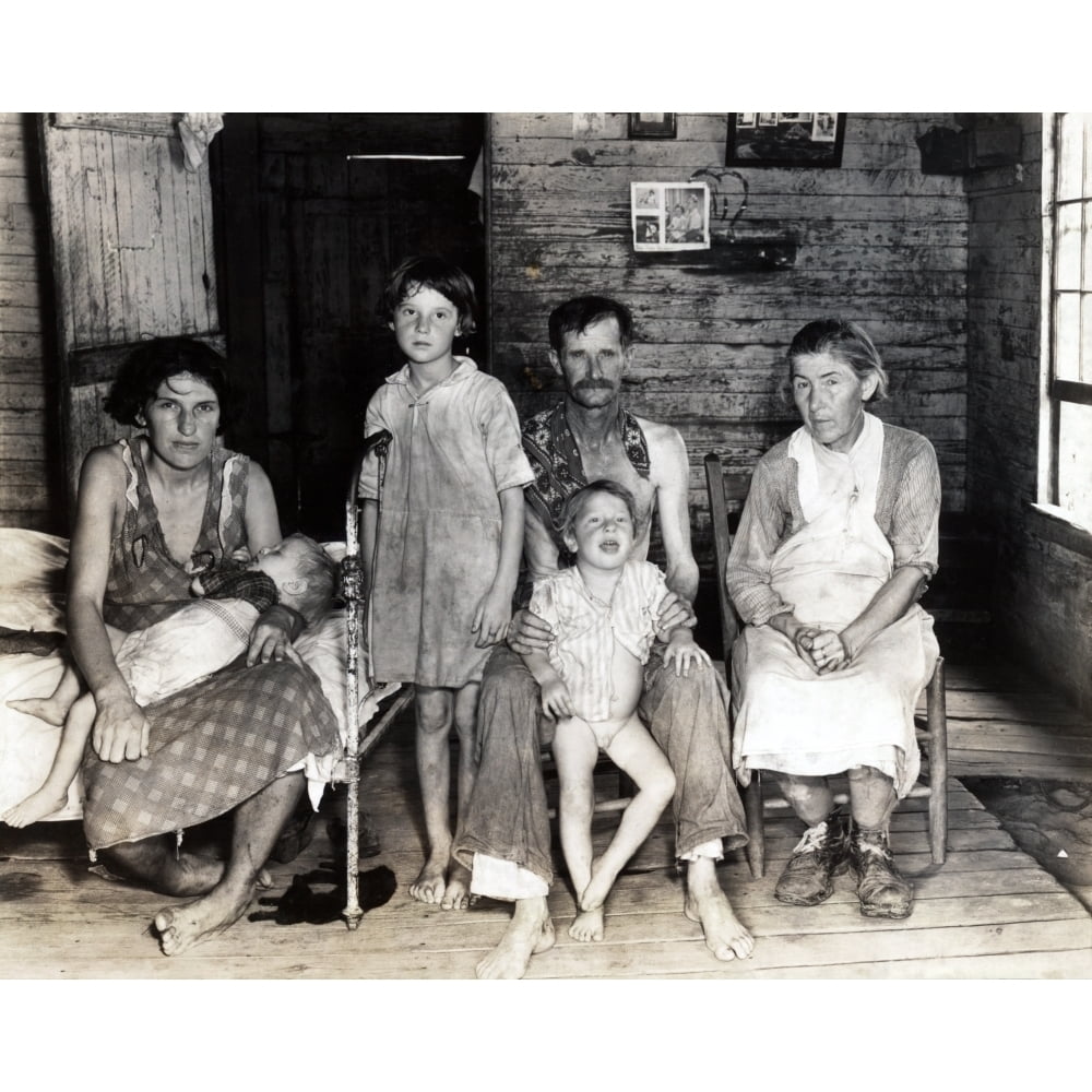 Sharecropper Bud Fields And His Family At Home. Hale County History (24 x 18) - Walmart.com