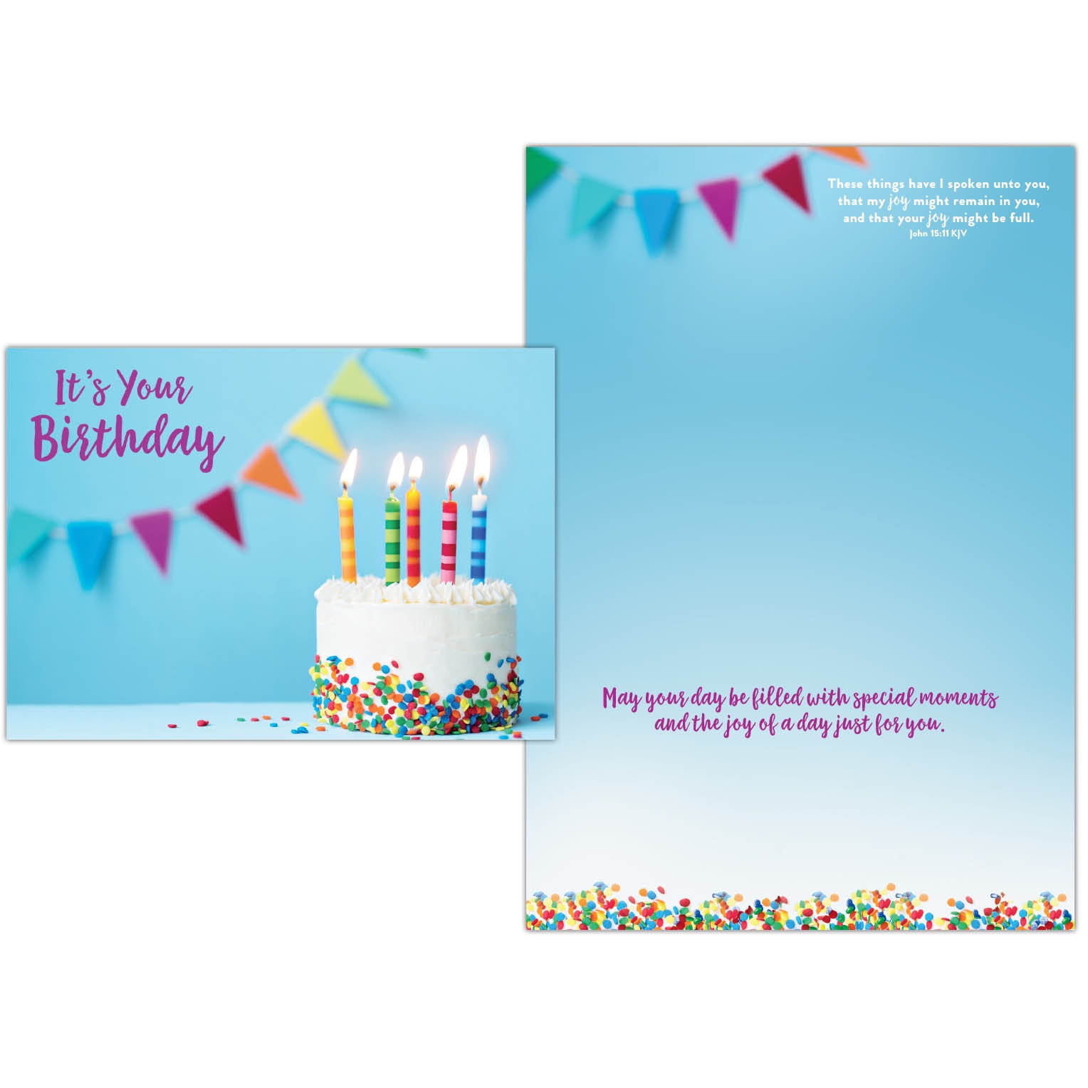 Shared Blessings Festive Birthday Cake 1 Count Religious Birthday Card ...