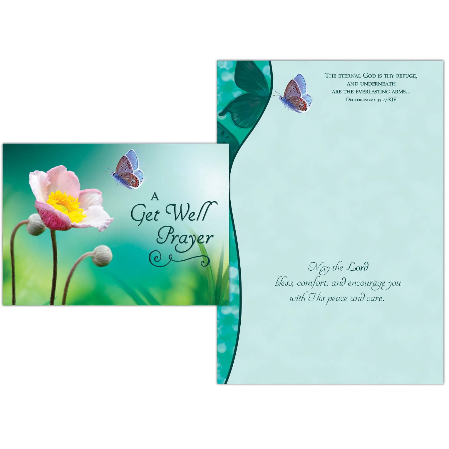 Shared Blessings Fluttering Butterfly Get Well 1 Count Religious ...
