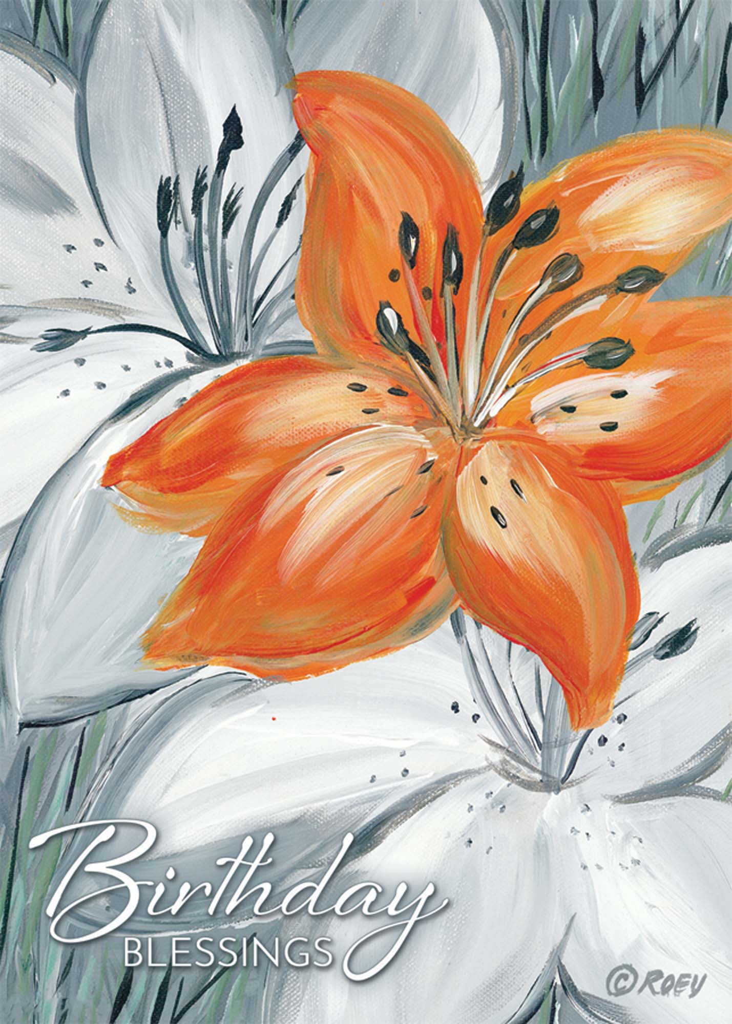 Shared Blessings Orange Tiger Lily 1 Count Christian Birthday Card for ...