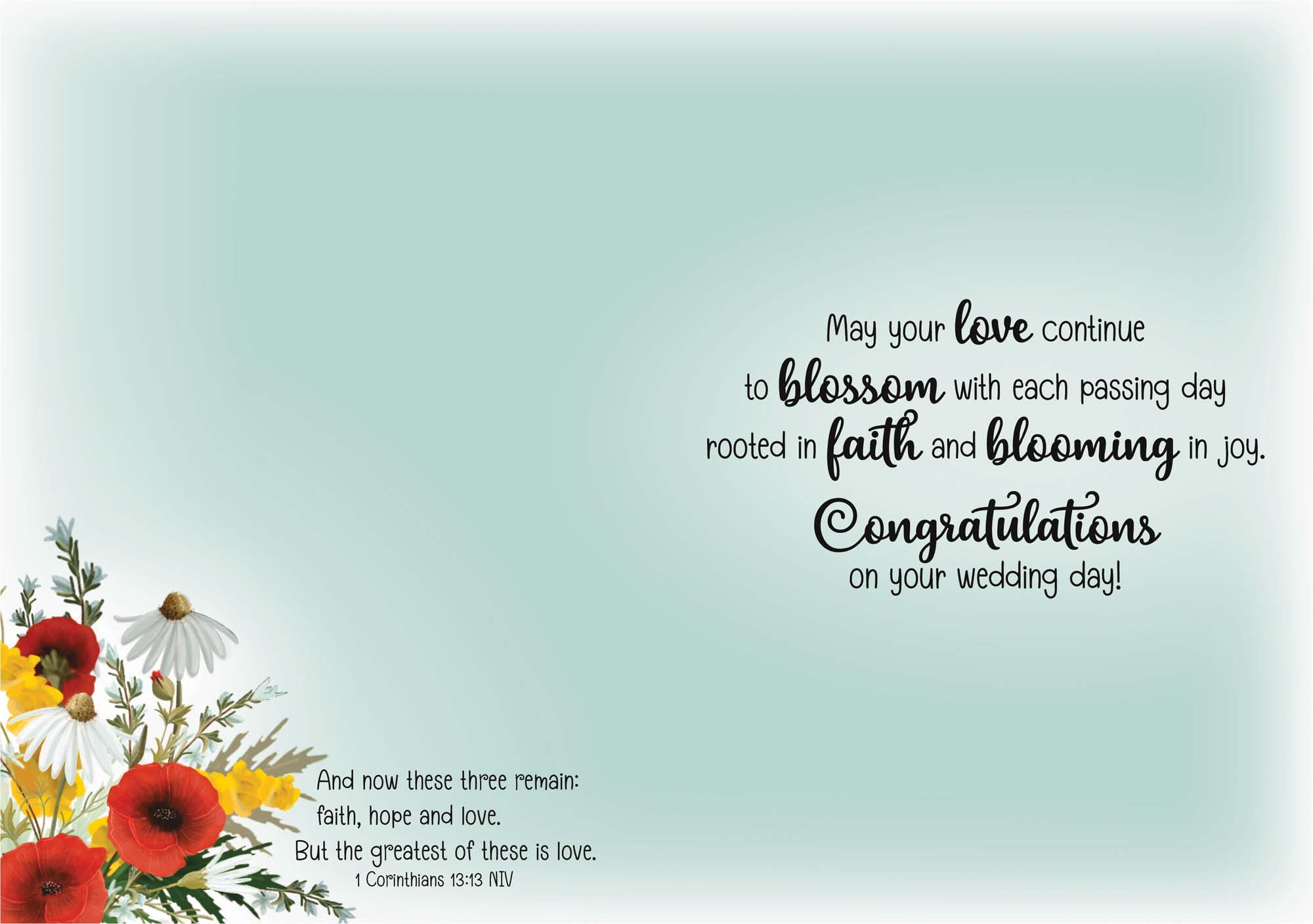 Shared Blessings Religious Wedding Day Card with NIV Scripture, 1 Count ...