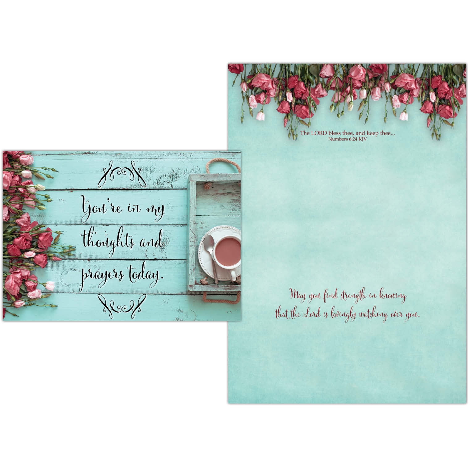Shared Blessings Tea Cup and Roses 1 Count Religious Thinking of You ...